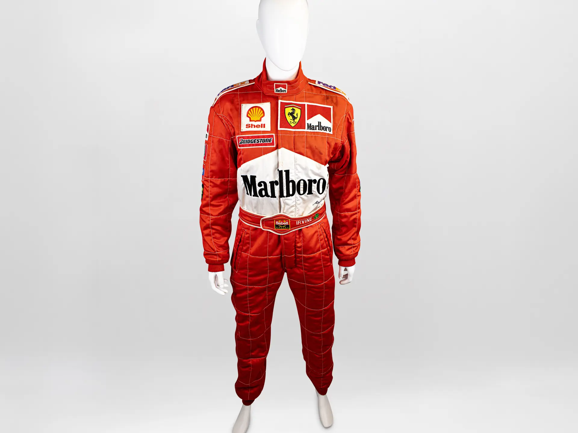 1999 Eddie Irvine Scuderia Ferrari Formula 1 OMP Signed Racing Suit and ...