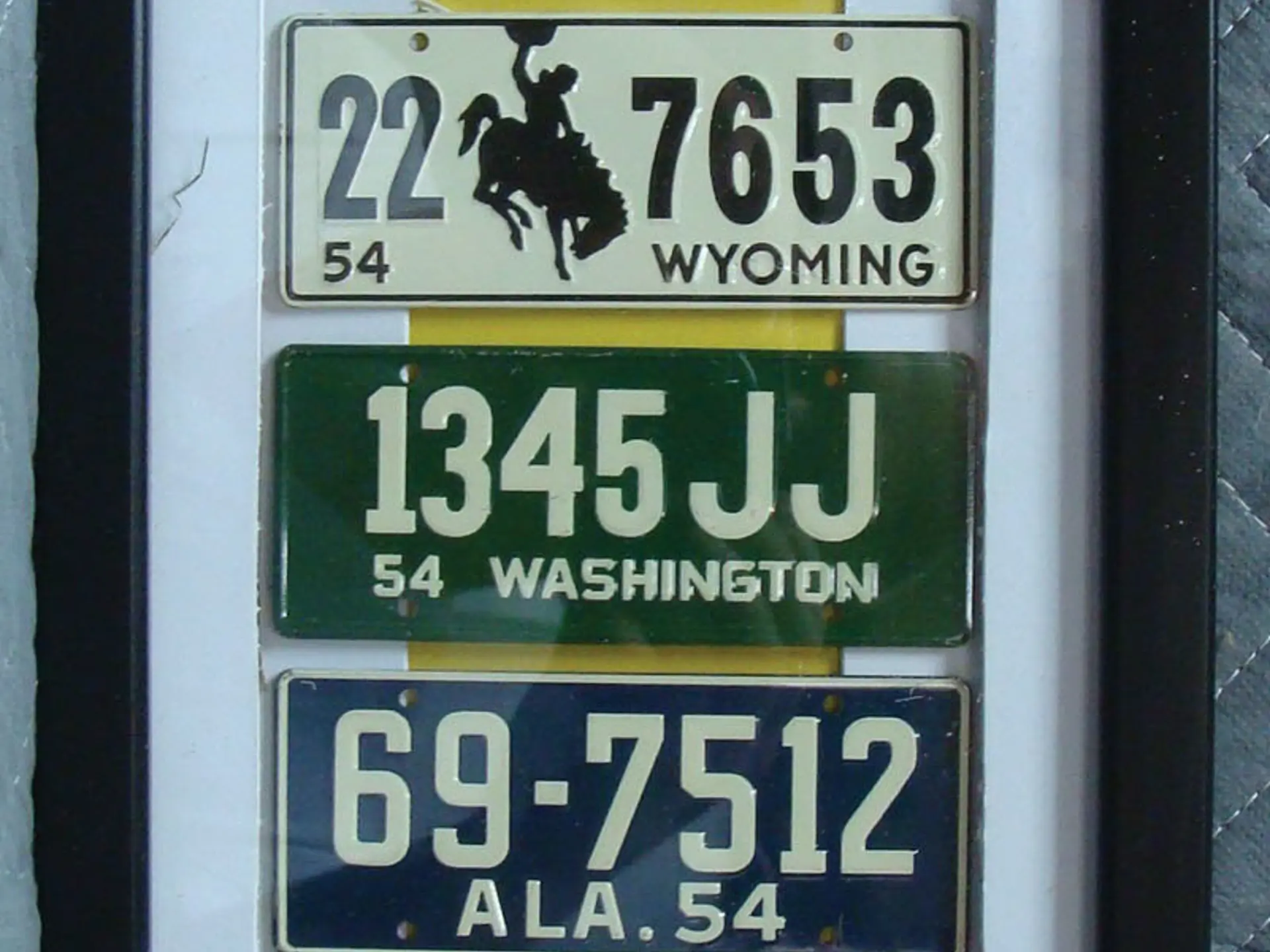 Framed Assortment of 1954 Miniature License Plates Virginia, Oregon ...