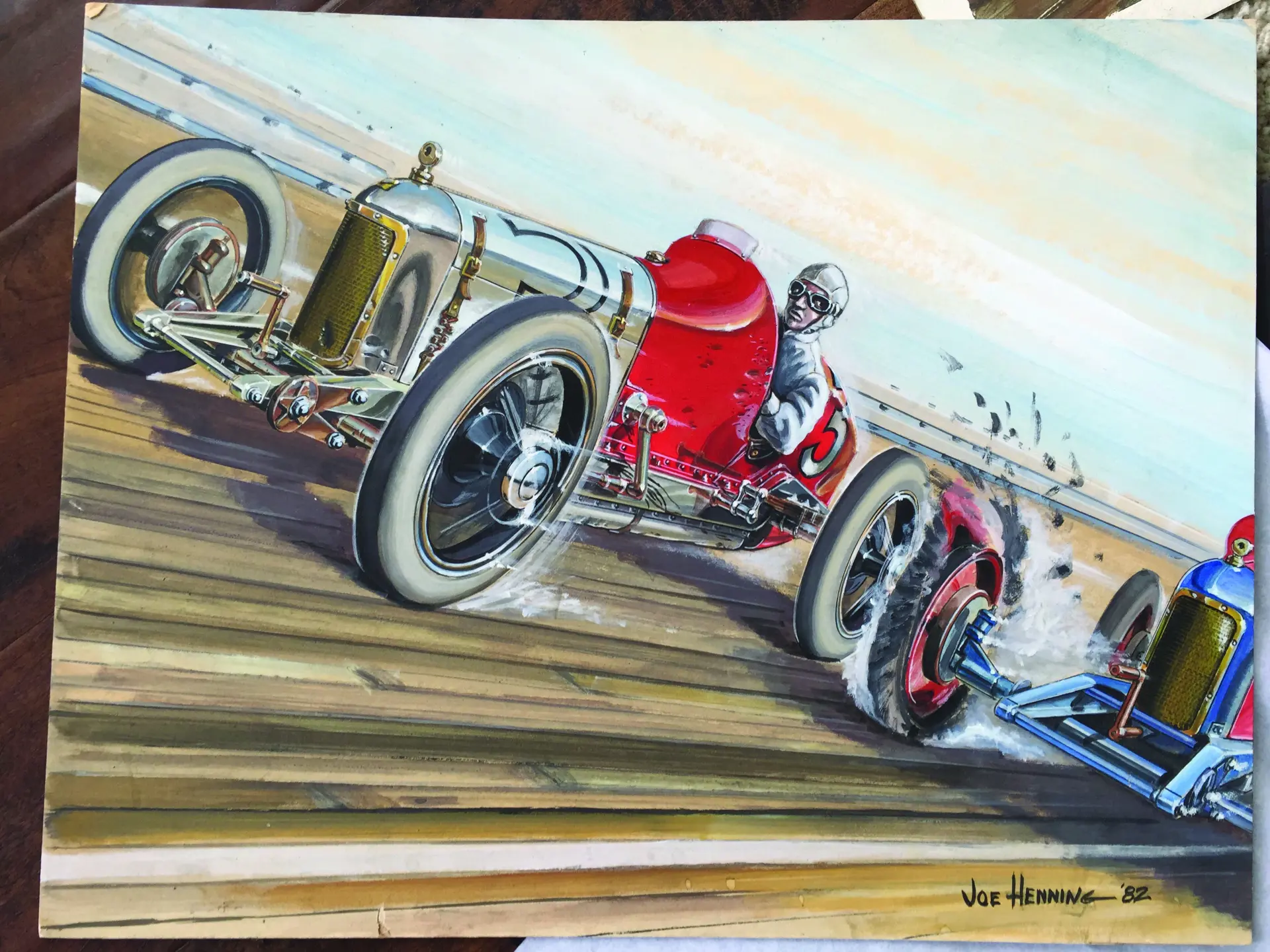 Dueling Millers Board Track Race by Joe Henning, 1982 | Santa Monica ...