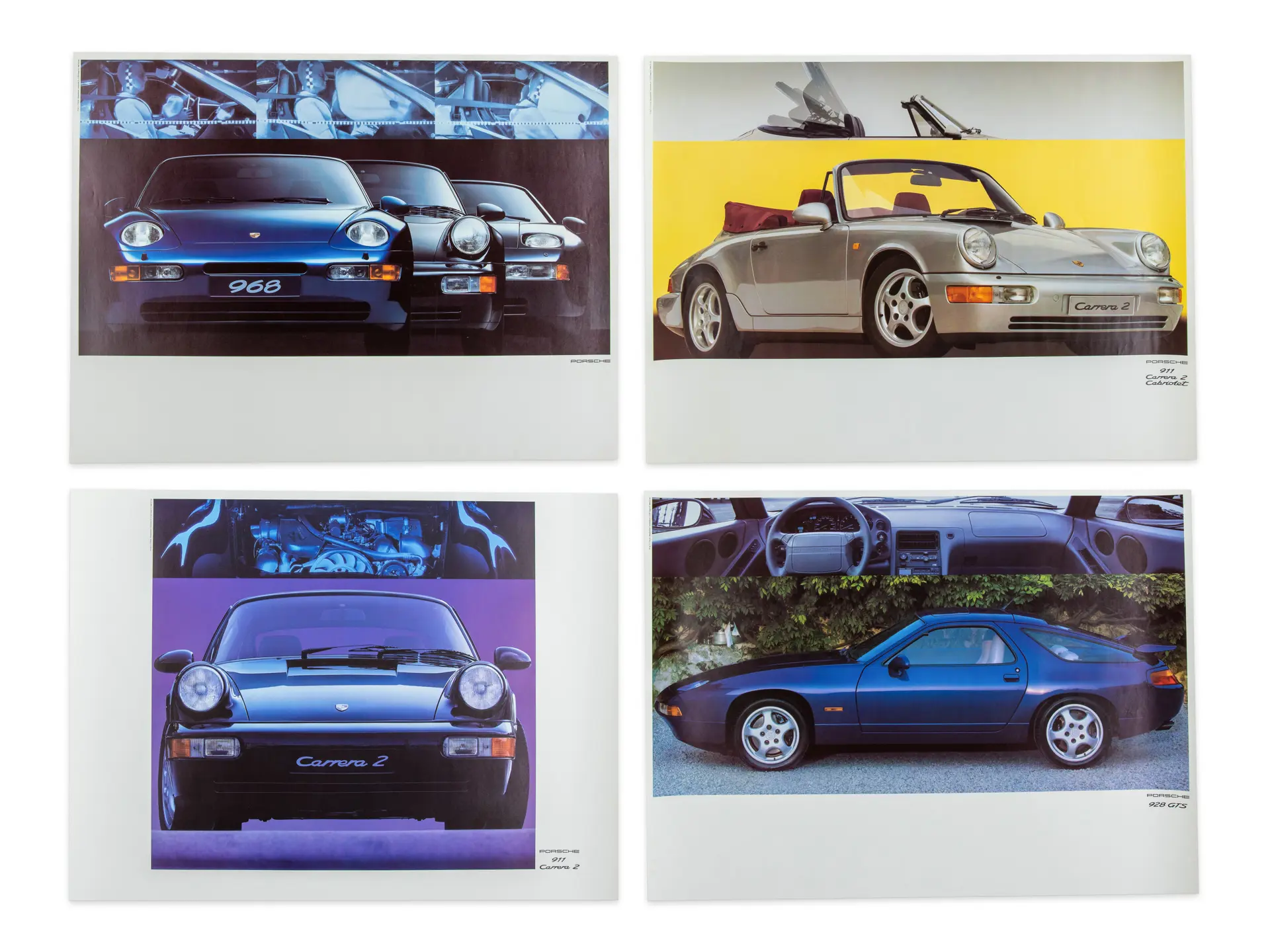 Four Porsche 911, 928, and 968 Model Advertising Posters | The White ...