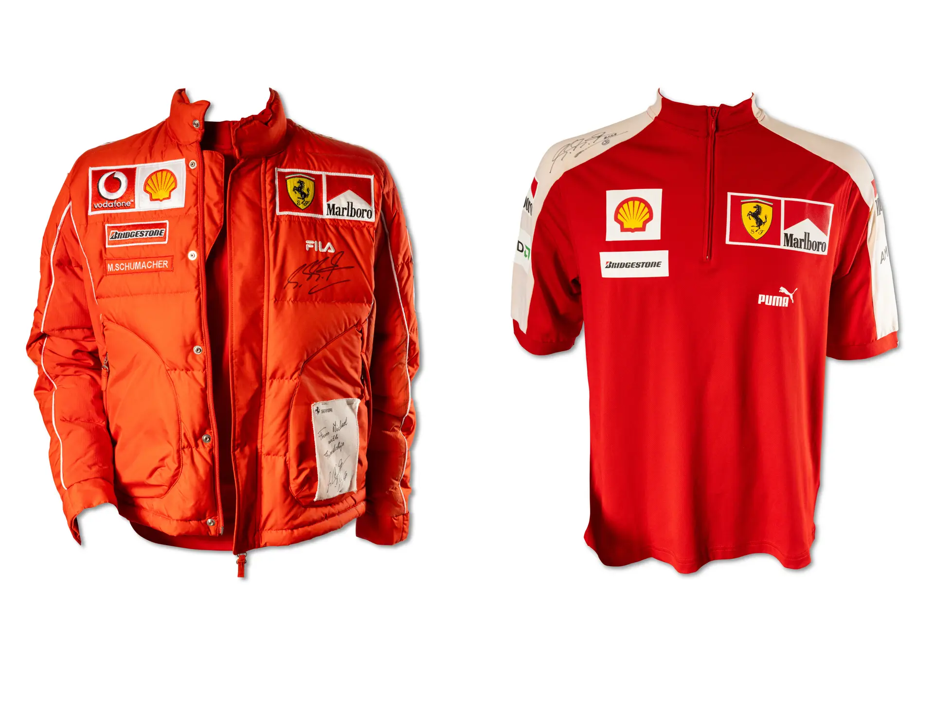 Scuderia Ferrari Fila Signed Coat and Puma T-Shirt | The Schumacher and ...