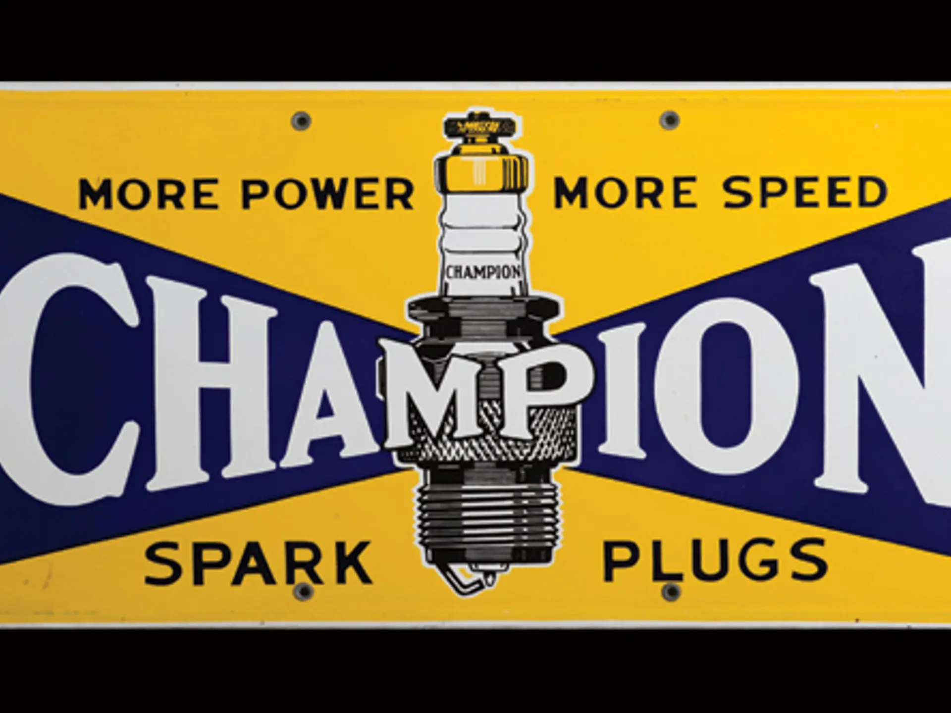 Champion: More Power More Speed Sign | Vintage Motor Cars of Hershey ...