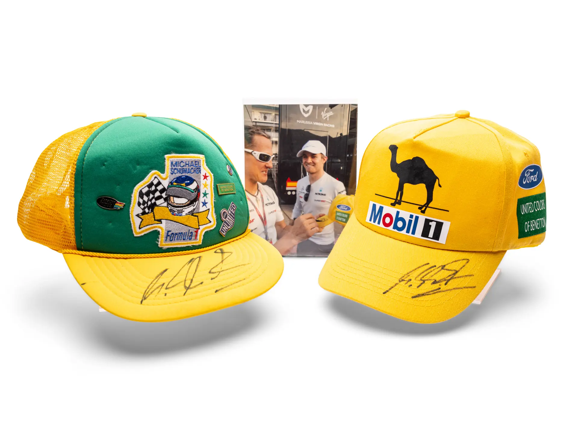 Two Michael Schumacher Signed Formula 1 Signed Caps | The Schumacher ...