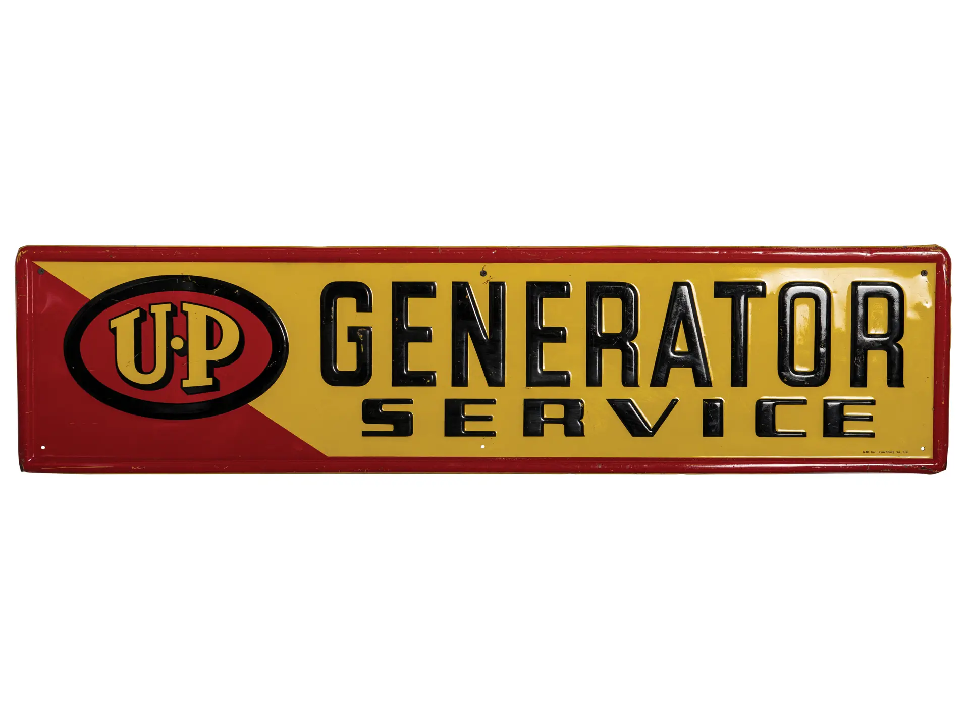 U.P. Generator Service Tin Sign | The Dingman Collection | RM Sotheby's