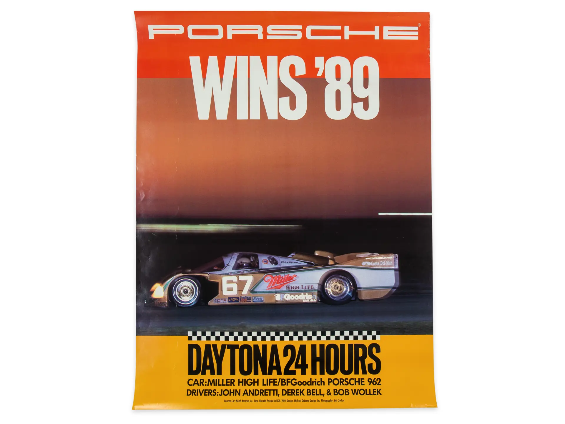 "Porsche Wins ‘89" Daytona 24 Hours Racing Poster, 1989 | The White ...
