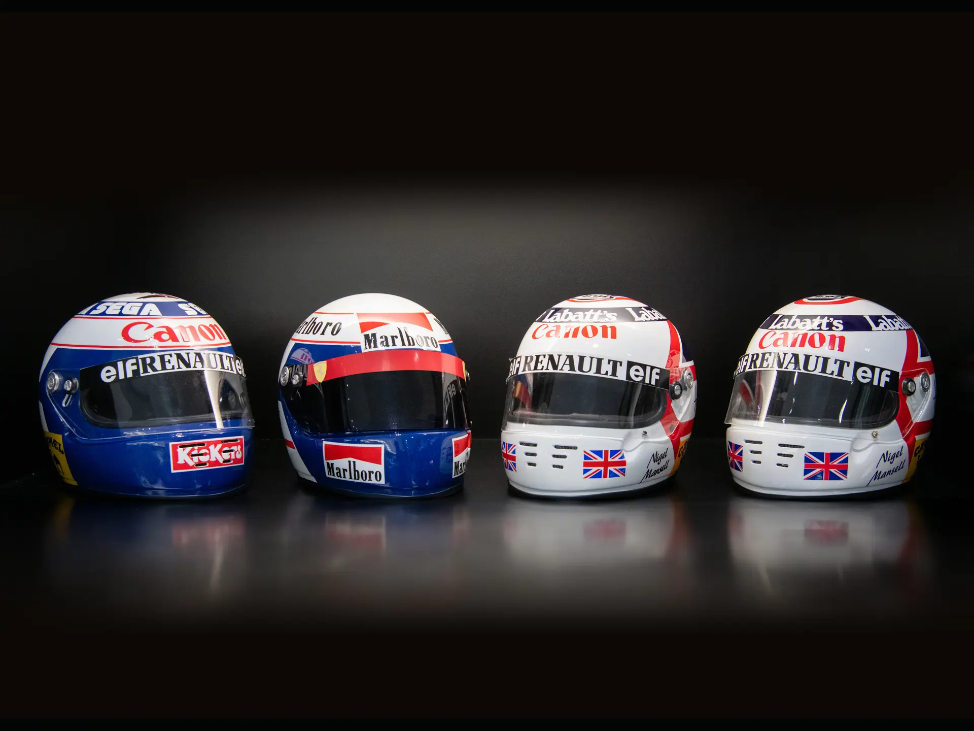 Alain Prost and Nigel Mansell Formula 1 Replica Helmets | Dare to Dream ...