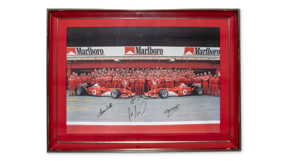 Scuderia Ferrari F1 Team Photo Signed by Michael Schumacher, Rubens ...