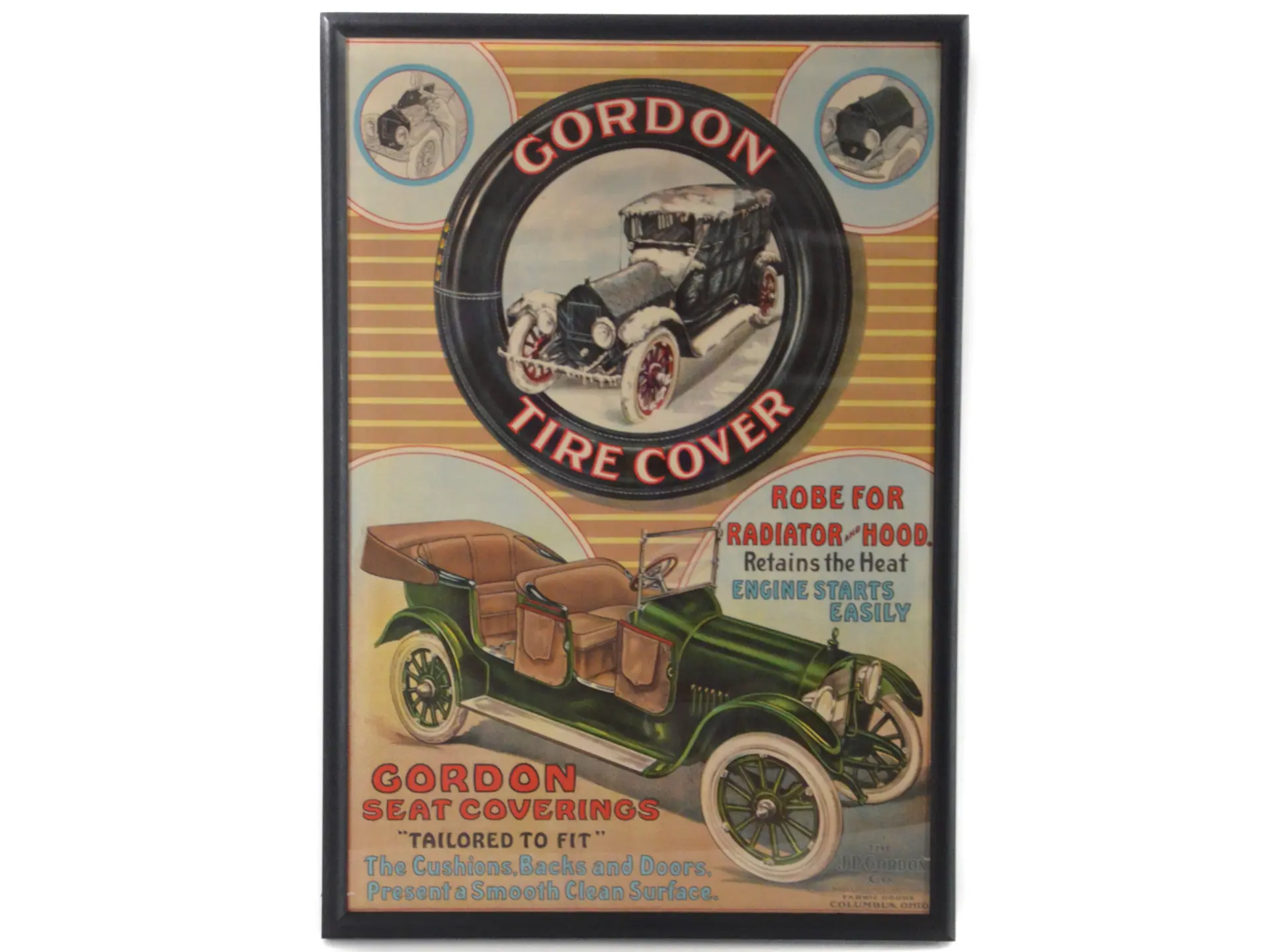 The Gordon tire cover advertising poster, circa 1920s | Auburn Spring ...