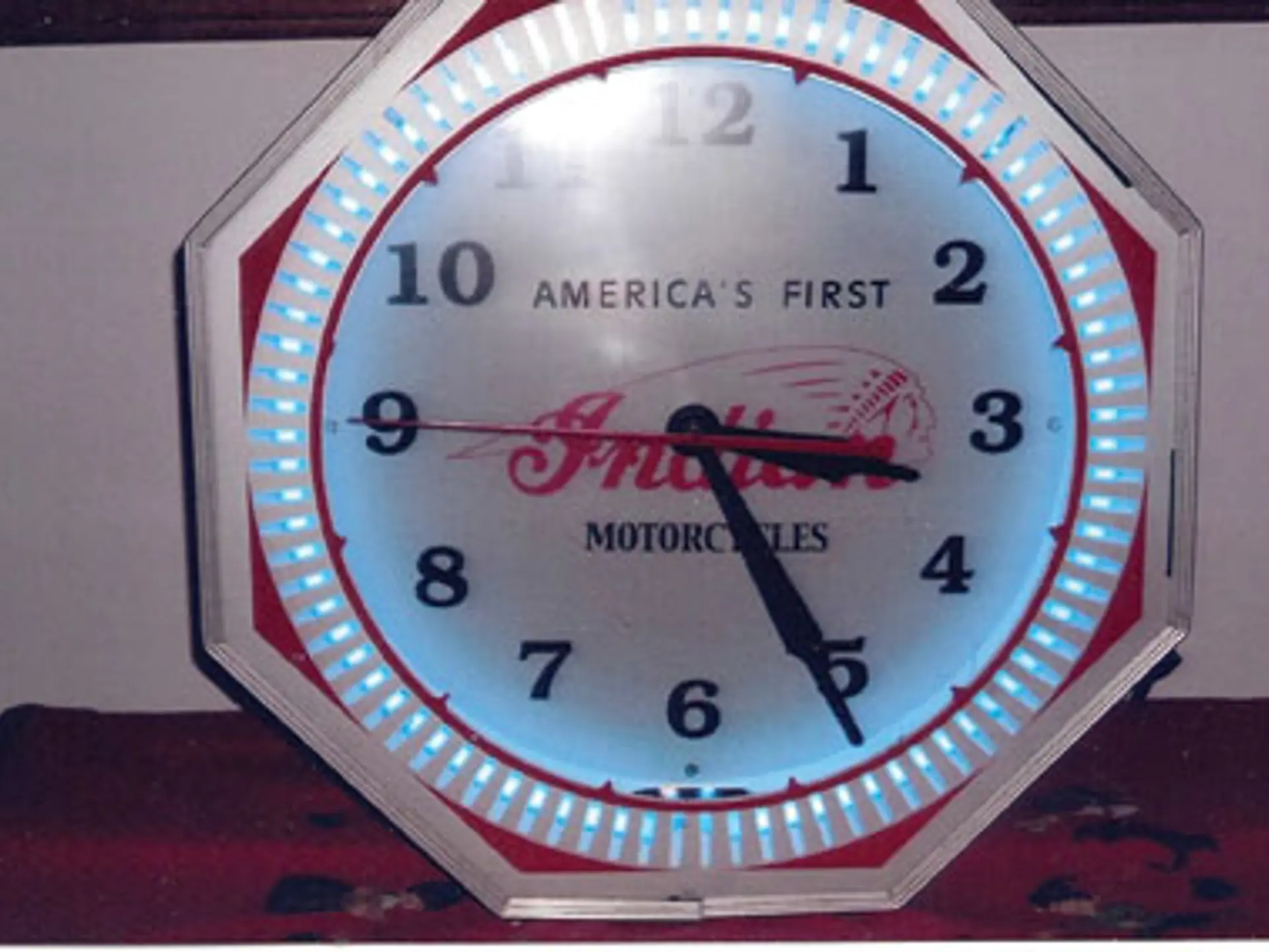 Indian Neon Light Up Clock | Las Vegas Premier Motorcycle Auction | RM ...