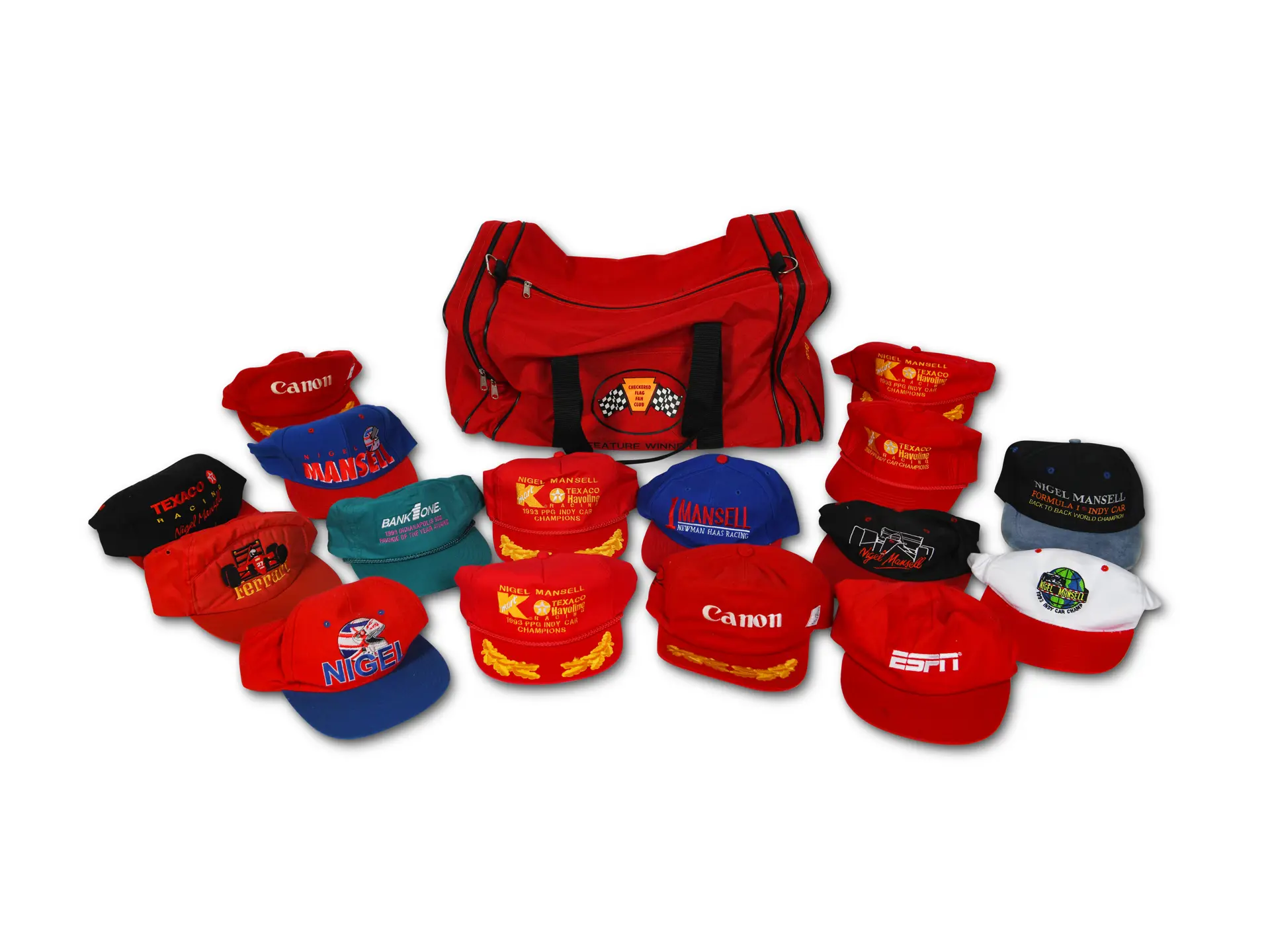 16 Caps with Nazereth Speedway Winner's Bag | Cliveden House | RM Sotheby's