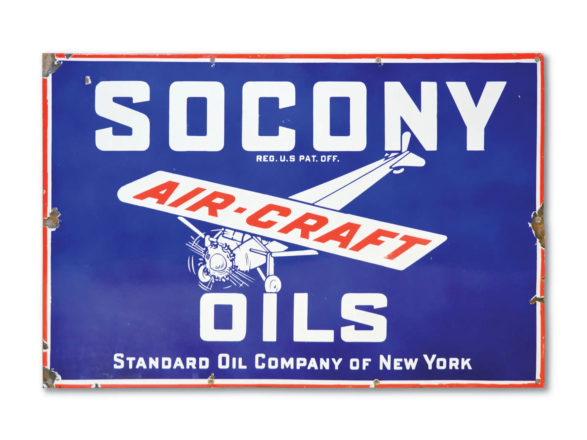 Socony Air-Craft Oils with Plane Logo Sign | Auburn Spring 2019 | RM ...