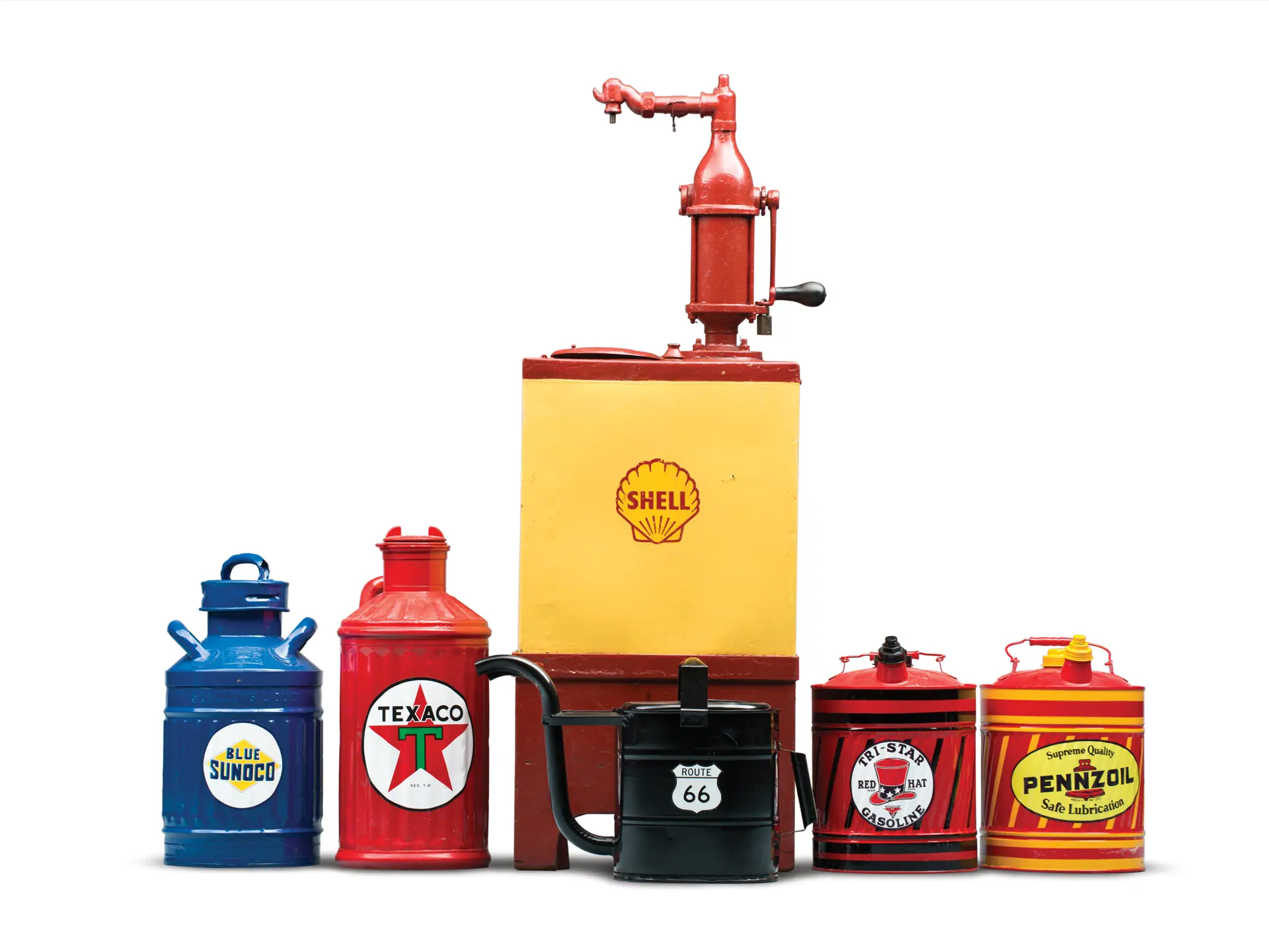 Shell Oil Pump and Period Canisters | The Bruce Weiner Microcar Museum ...