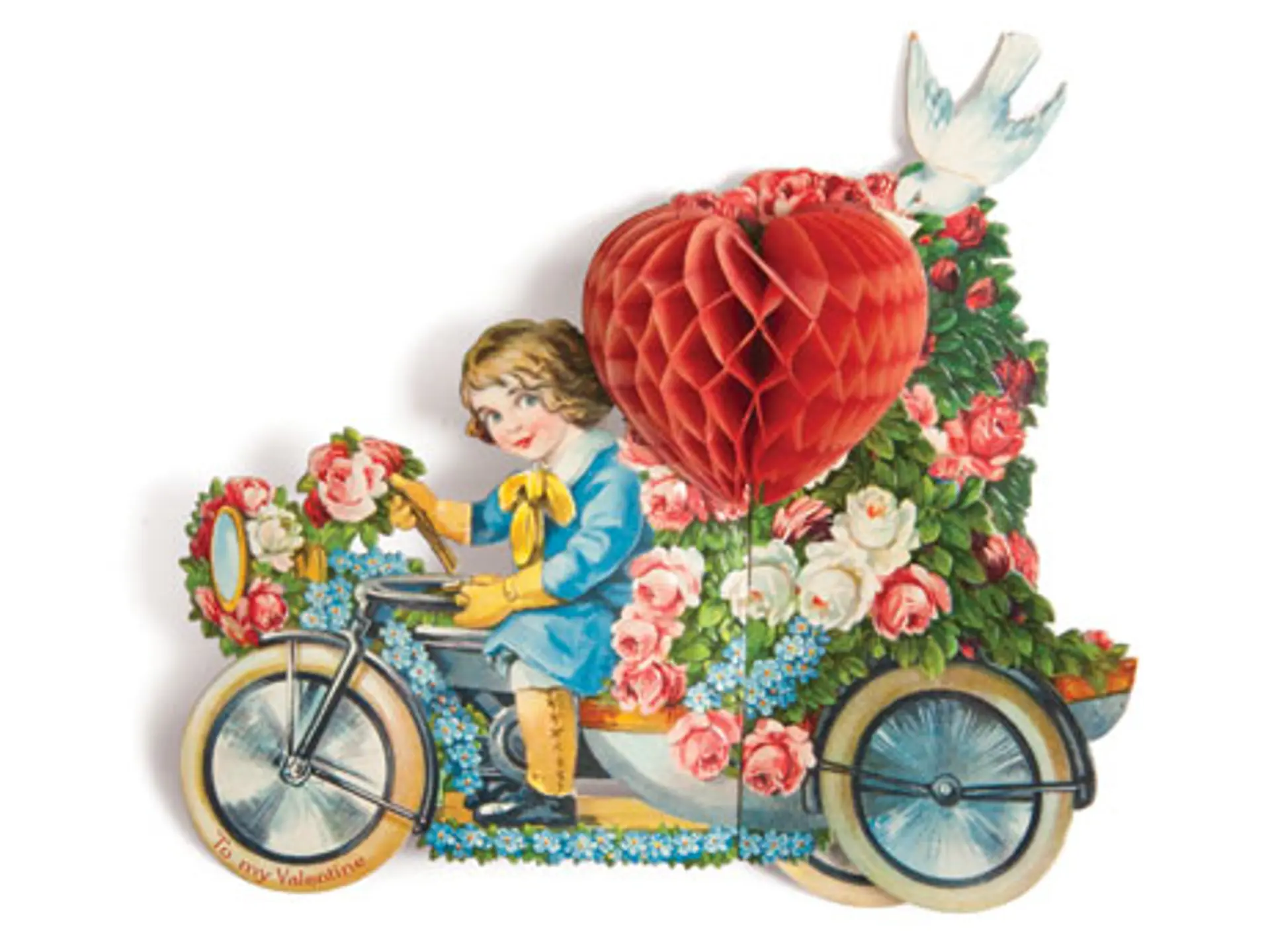 Vintage Honey Combed Motorcycle 3-D Valentine (12" X 10") | Auburn Fall ...