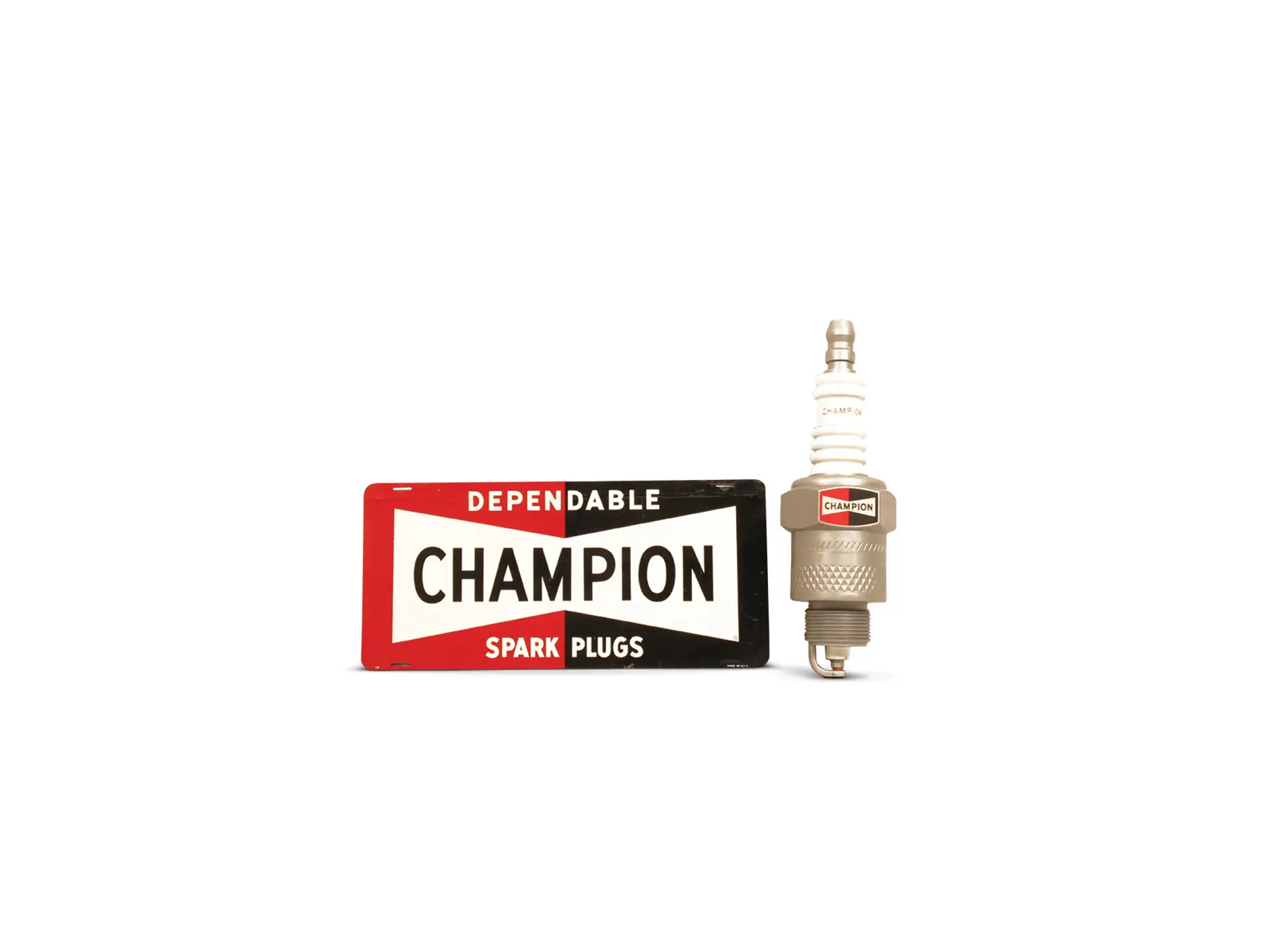 Champion Spark Plug Tin Sign and Figural Plastic Display Plug | Auburn ...