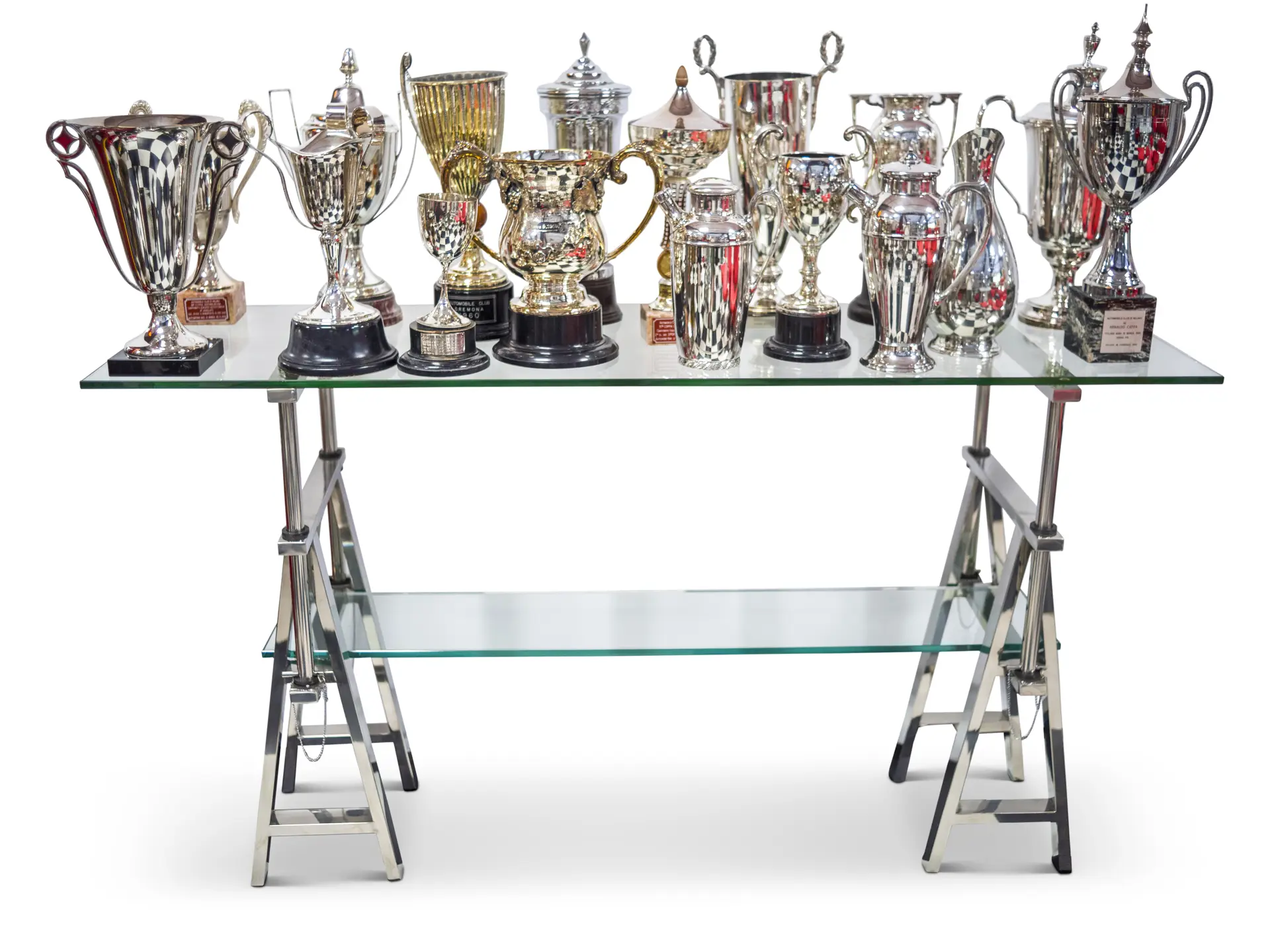 Collection of Ornate Racing Trophies, Awards, and Acknowledgements with ...