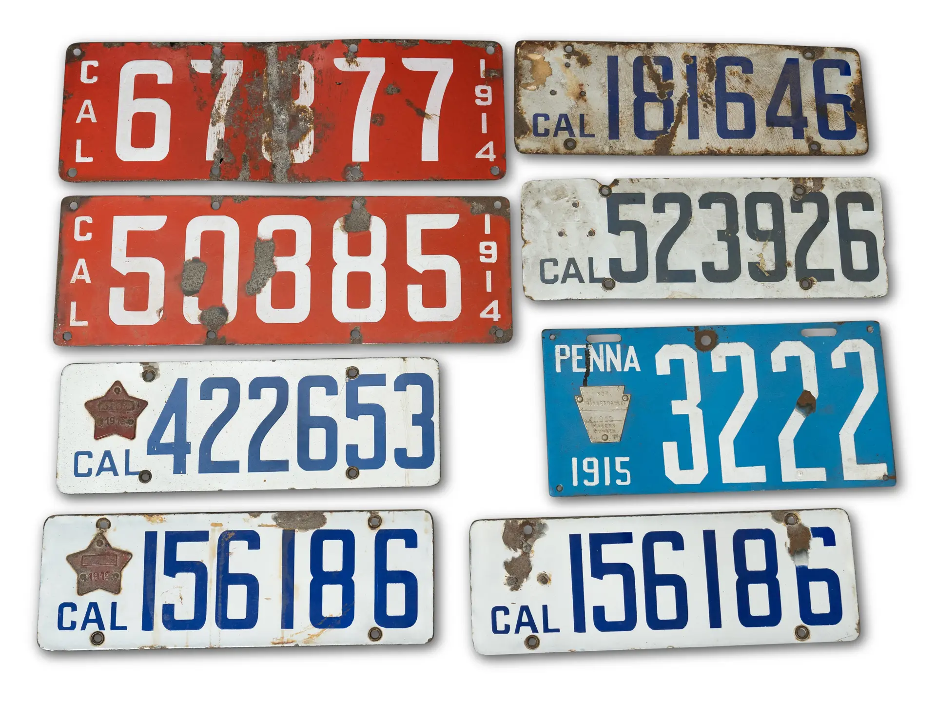 Porcelain License Plates, ca. 1914-19 | THE MITOSINKA COLLECTION | RM ...