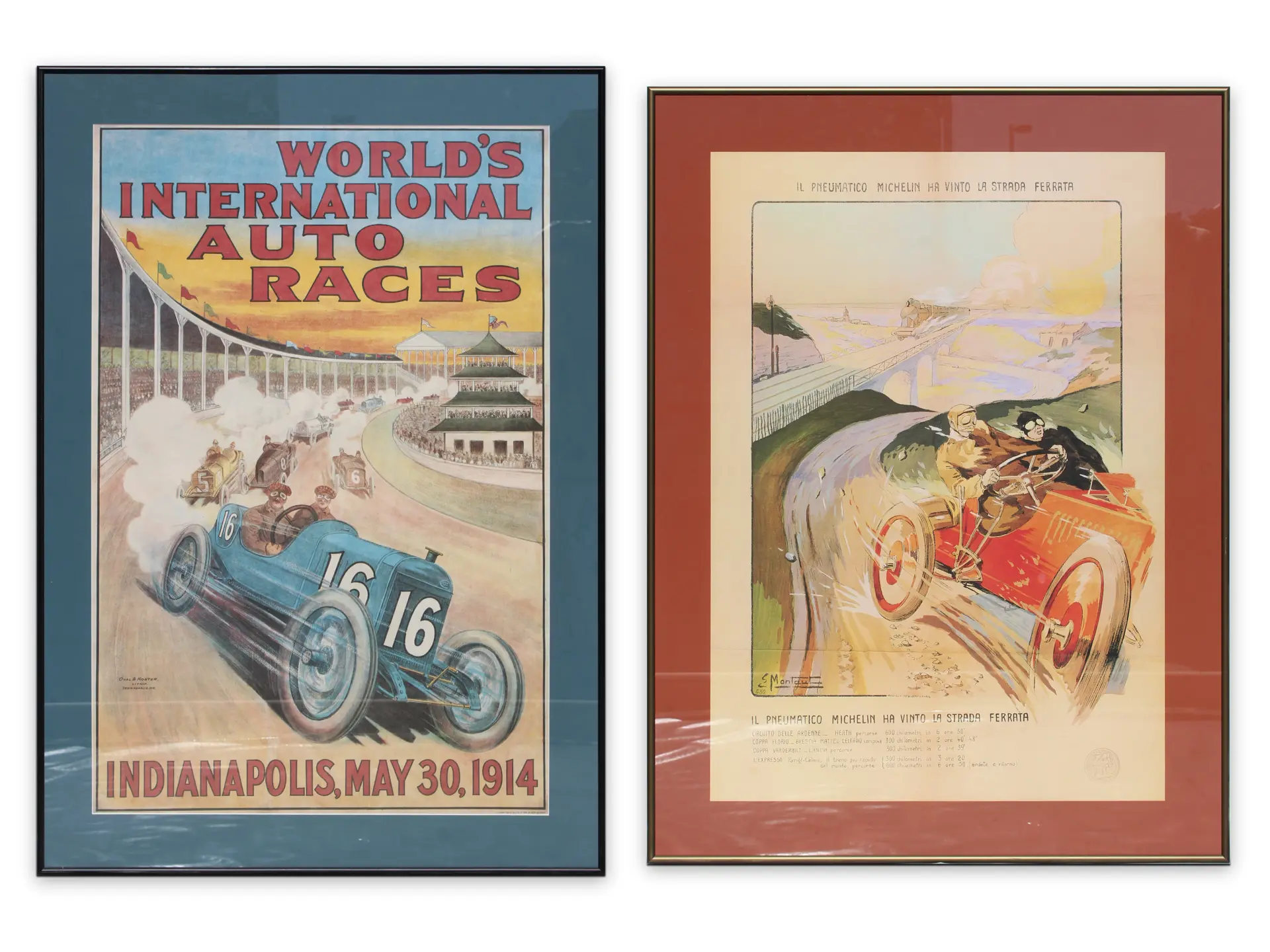 Pair of Framed Early Motor Racing Prints | Hershey 2023 | RM Sotheby's