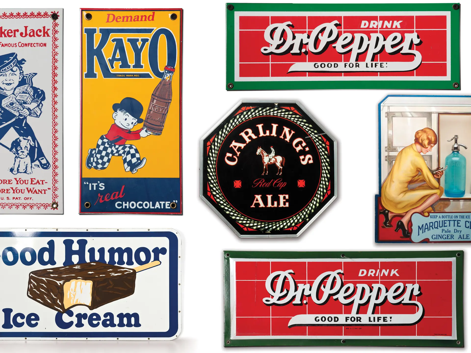 Seven Assorted Foodstuff Signs | The Milhous Collection | RM Sotheby's