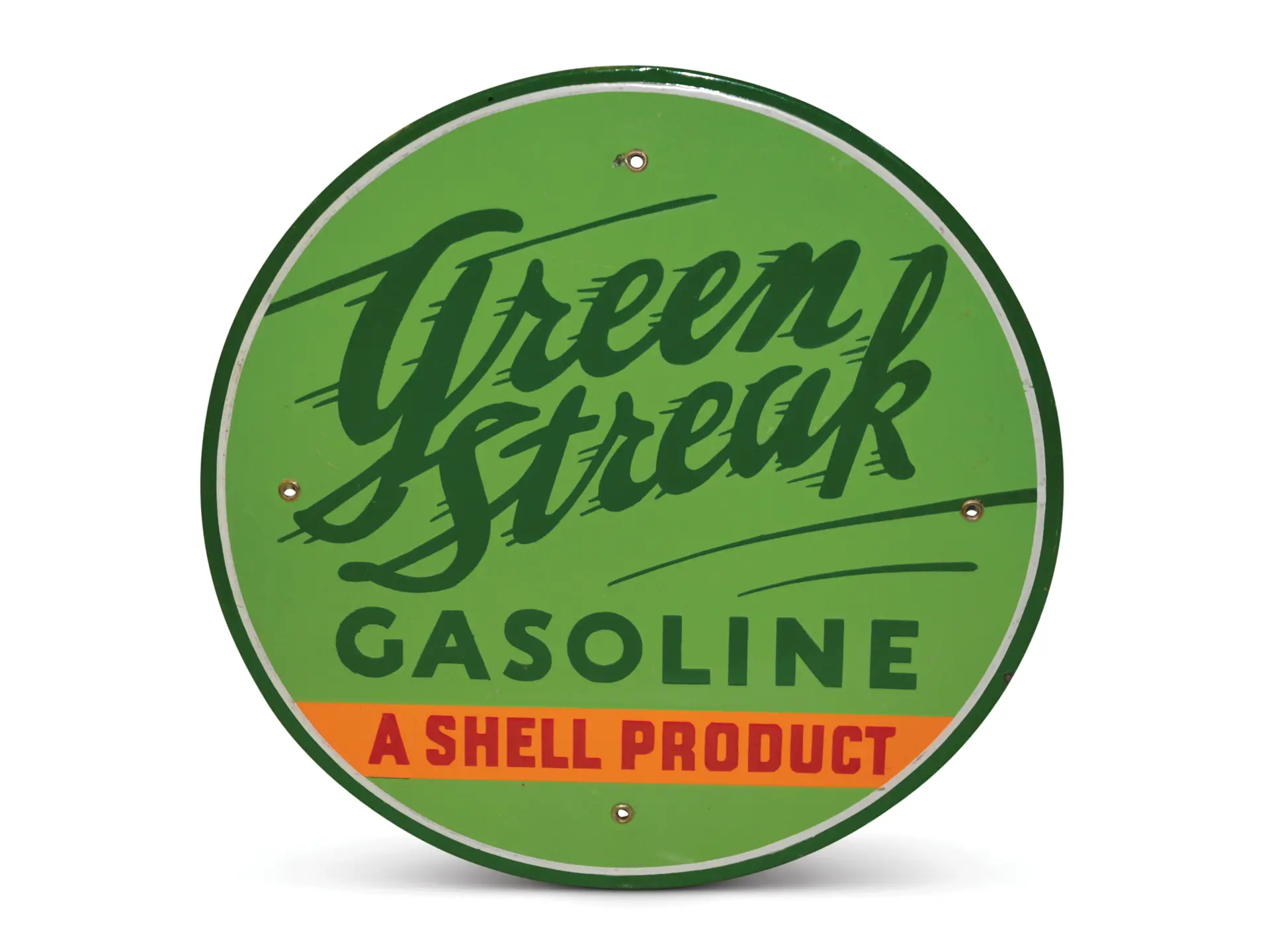"Green Streak Gasoline A Shell Product" Porcelain Sign | Auburn Fall ...