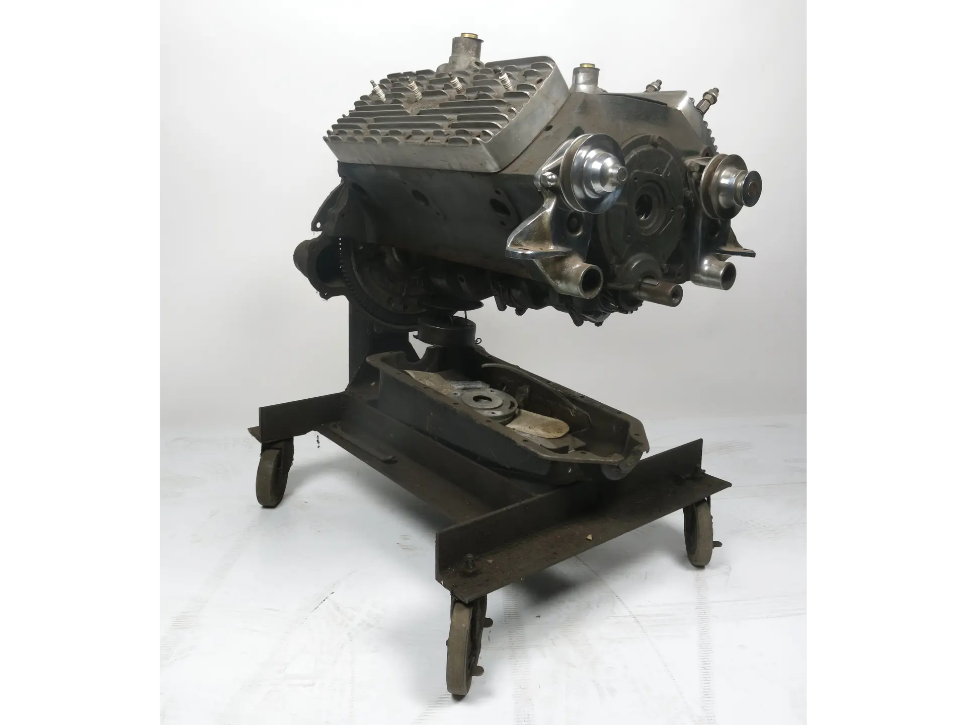 Ford flathead engine with Early style Edelbrock heads, includes oil pan ...