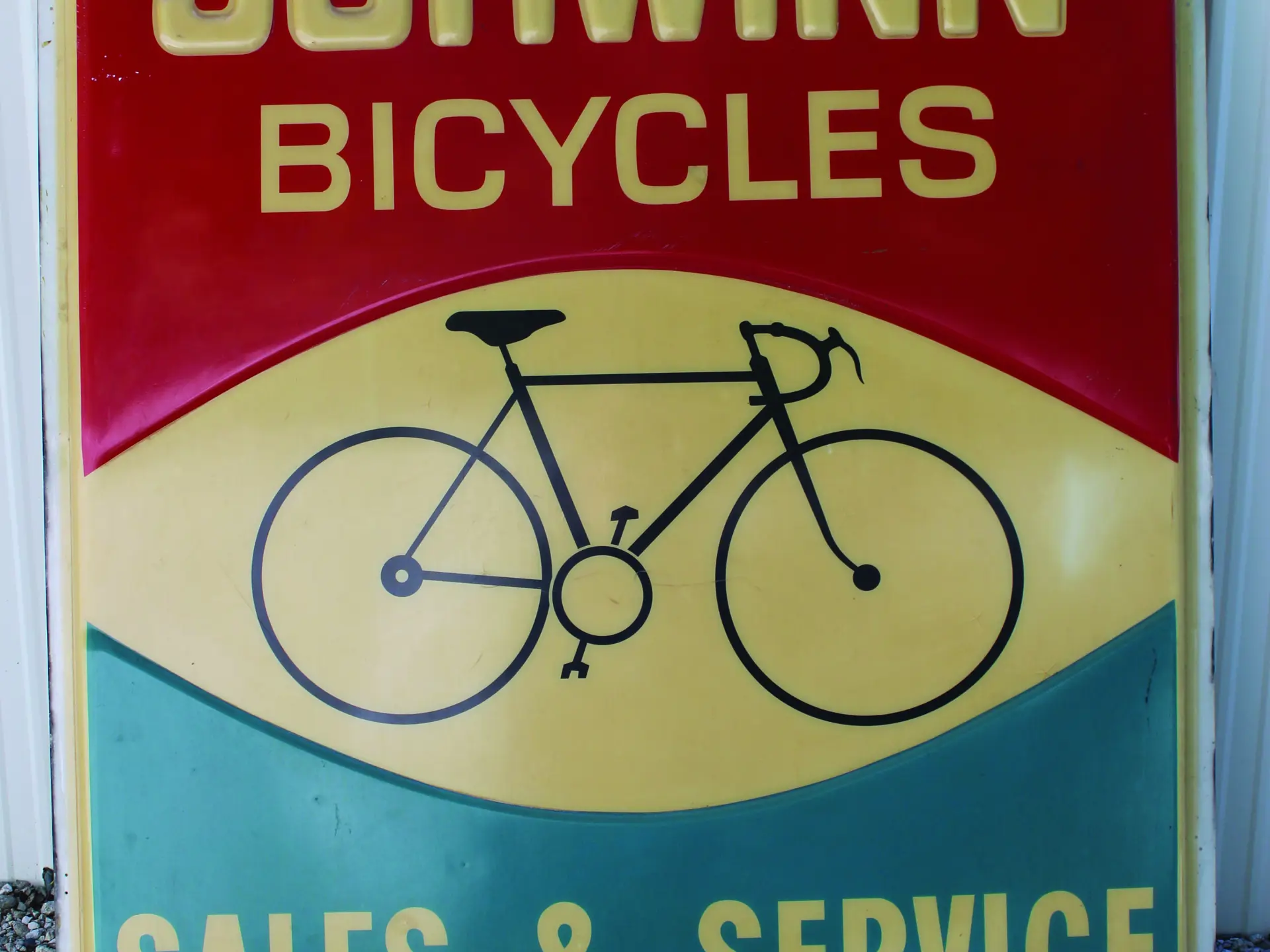 A large, Schwinn bicycles, sales and service sign | Auburn Fall 2017 ...