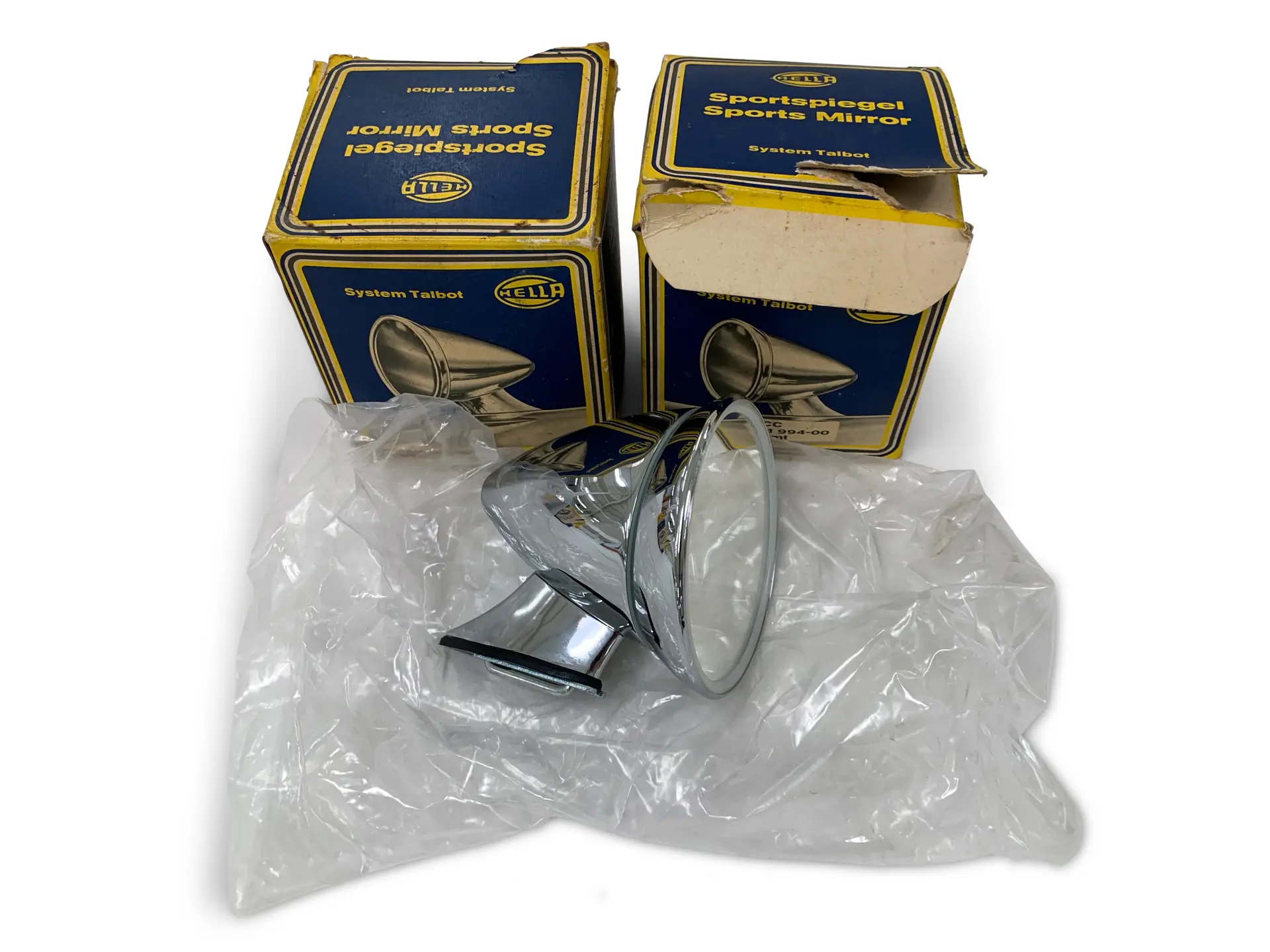 Two Chrome Hella Sports Sideview Mirrors | The White Collection ...