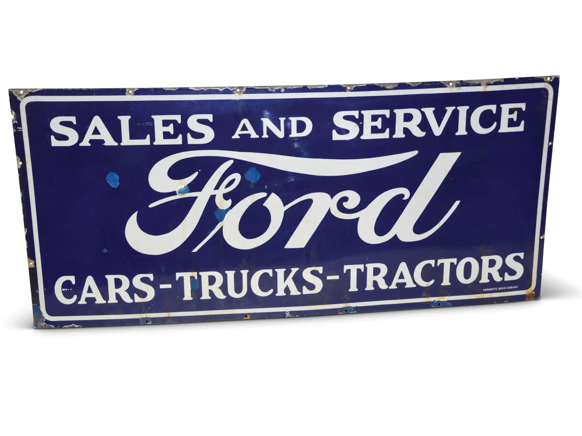 "Ford Sales and Service Cars-Trucks-Tractors" Porcelain Sign | Auburn ...