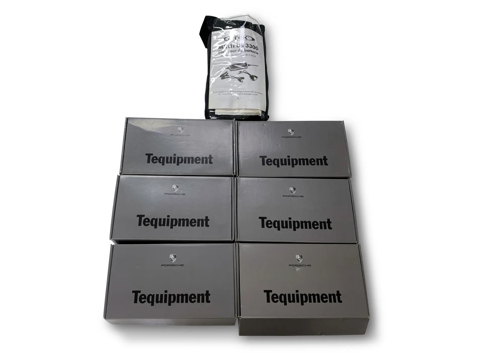Six Porsche Tequiptment Battery Chargers with a Porsche Branded CTEK ...