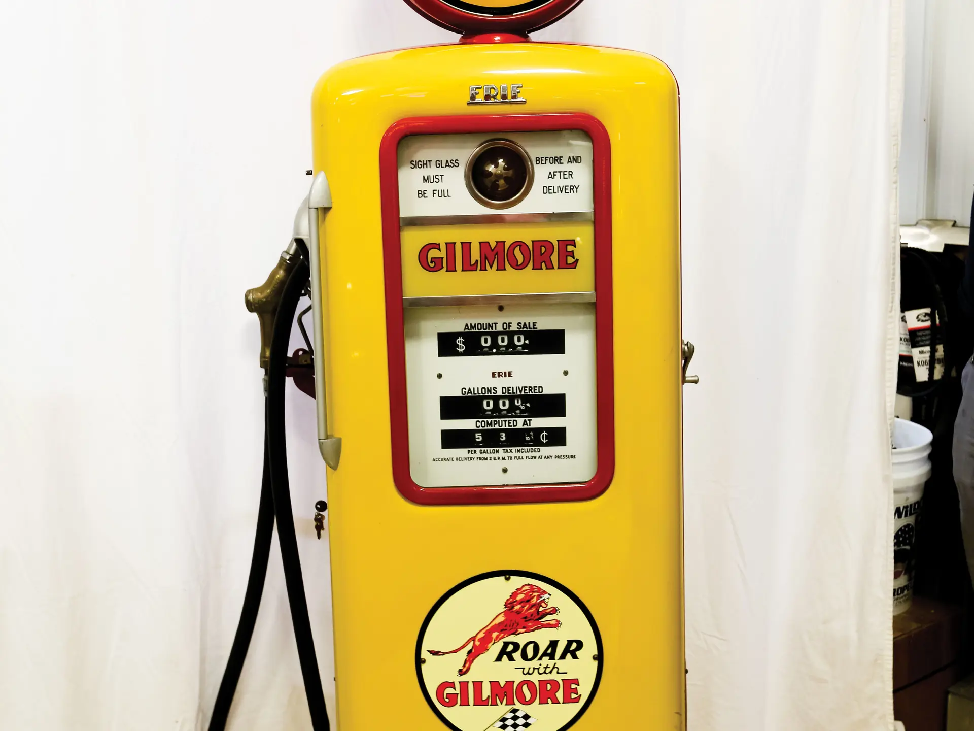 Erie Gas Pump Gilmore Oil Co. Logo | Auburn Fall 2015 | RM Sotheby's