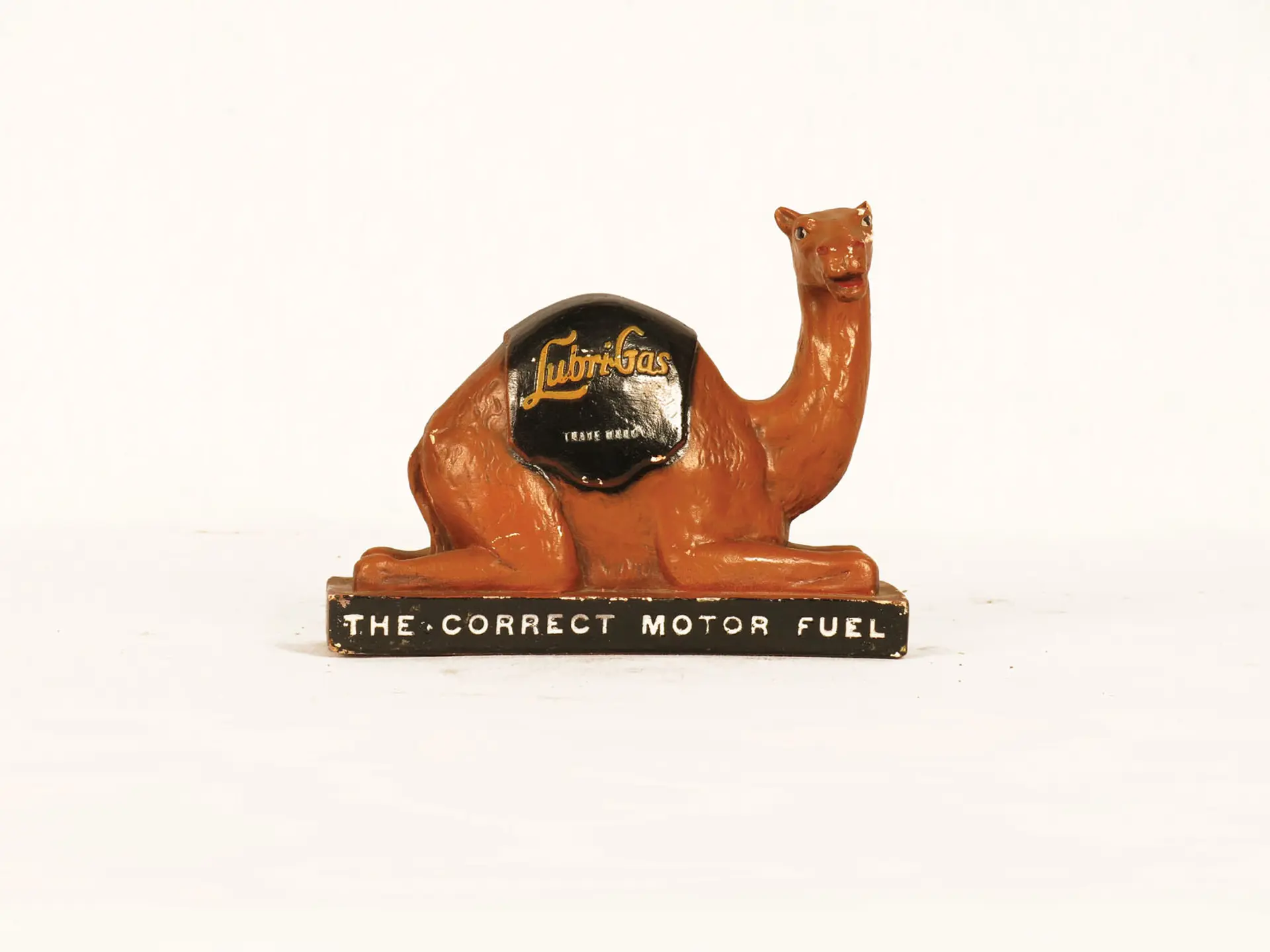1930's LubriGas Chalkware Figural Camel Bank | Auburn Memorabilia ...