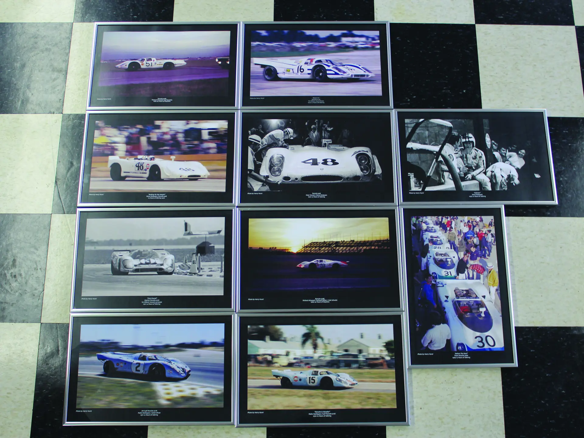 A grouping of 10, Harry Hearst Sebring prints, approximately 10” x 20 ...