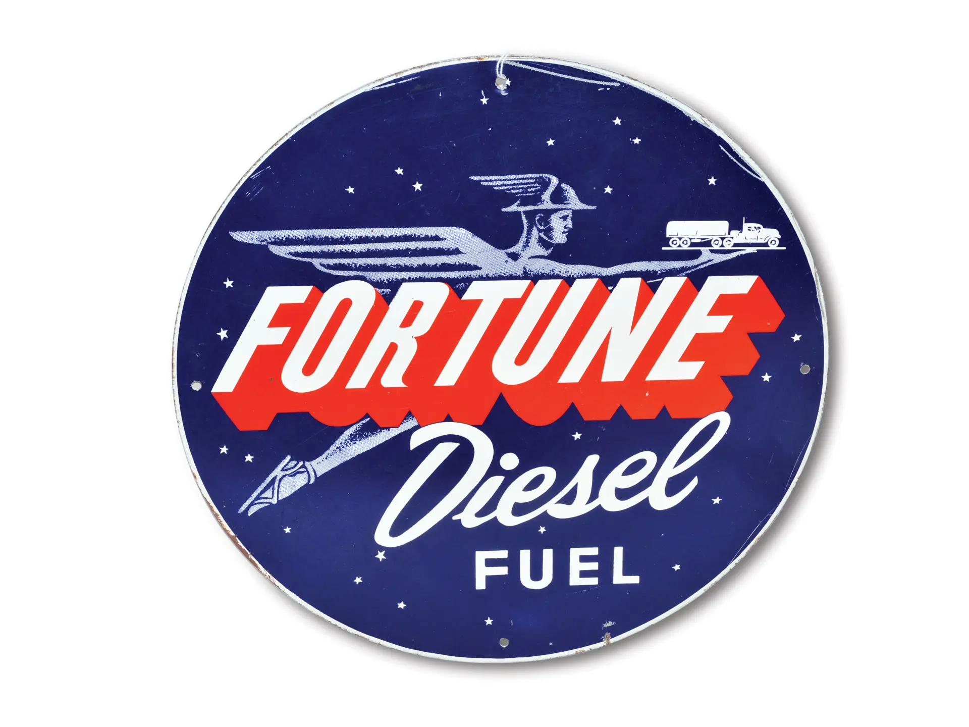 Fortune Diesel Fuel with Mercury Holding a Truck Logo Sign | Auburn ...