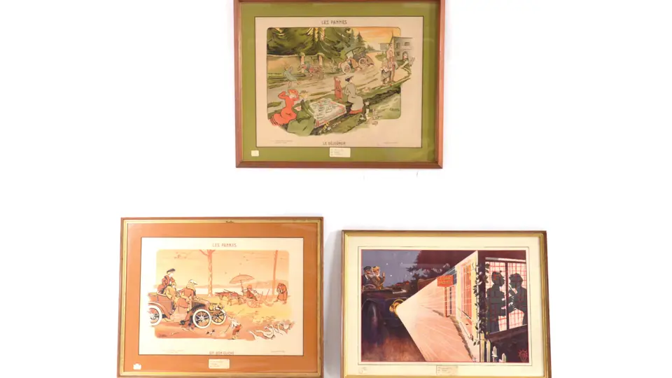 A group of framed early French lithographs. | Auburn Spring 2016 | RM ...
