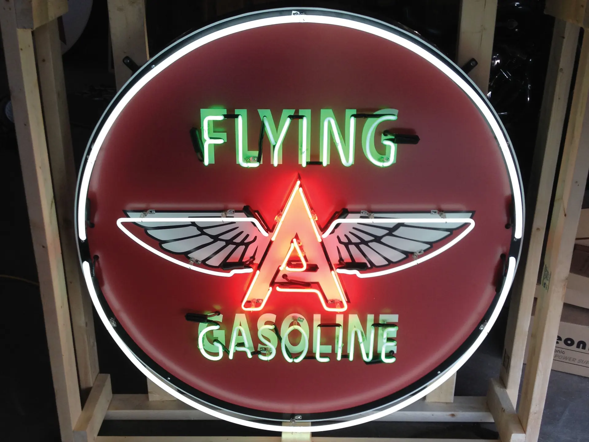 Flying "A" Tin Neon Sign, with Flasher, 48" x 48", New Neon ...