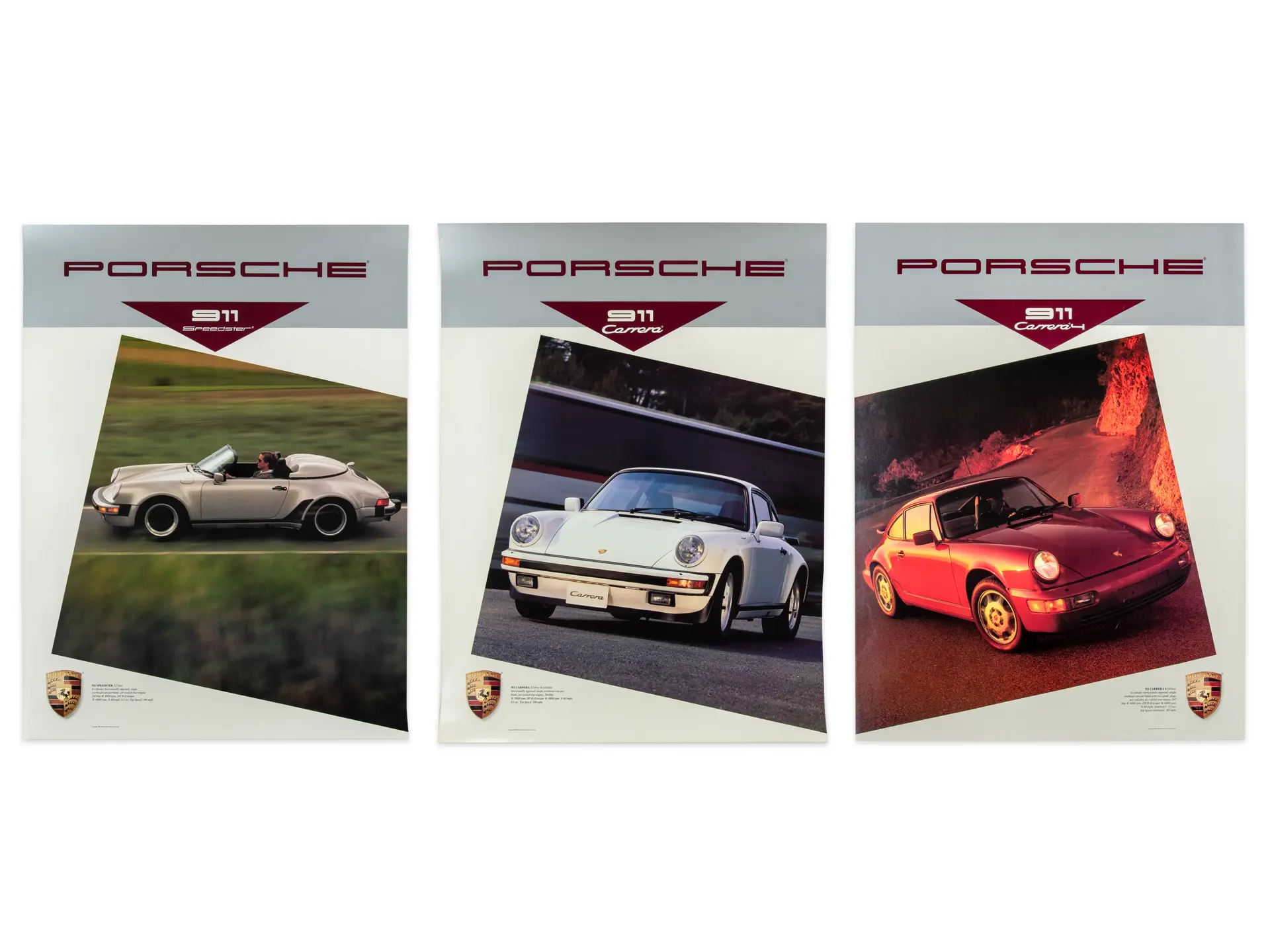 Three Porsche 911 Model Advertising Posters, 1989 | The White ...