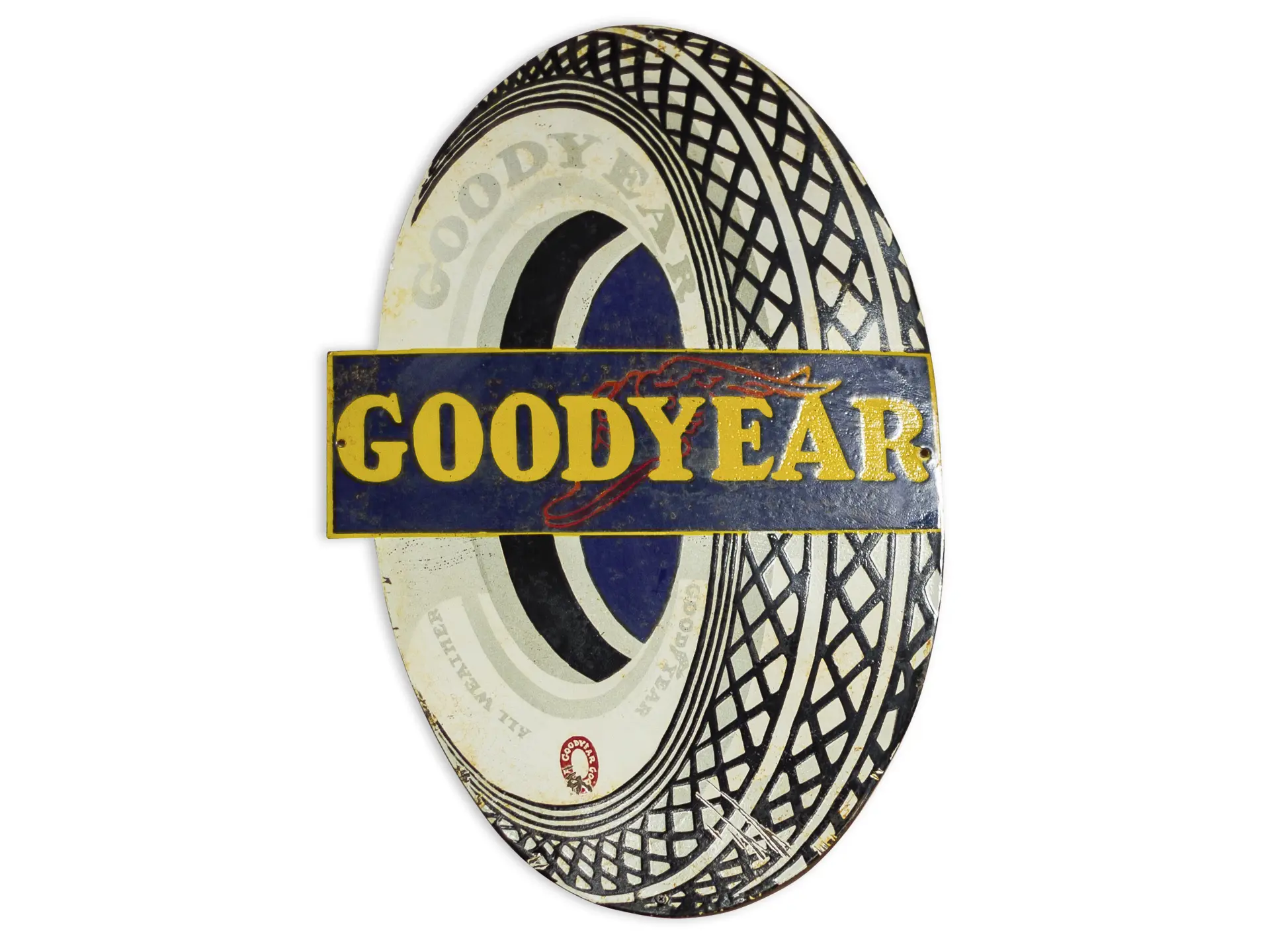 Goodyear Die-Cut Porcelain Sign | Gene Ponder Collection | RM Sotheby's