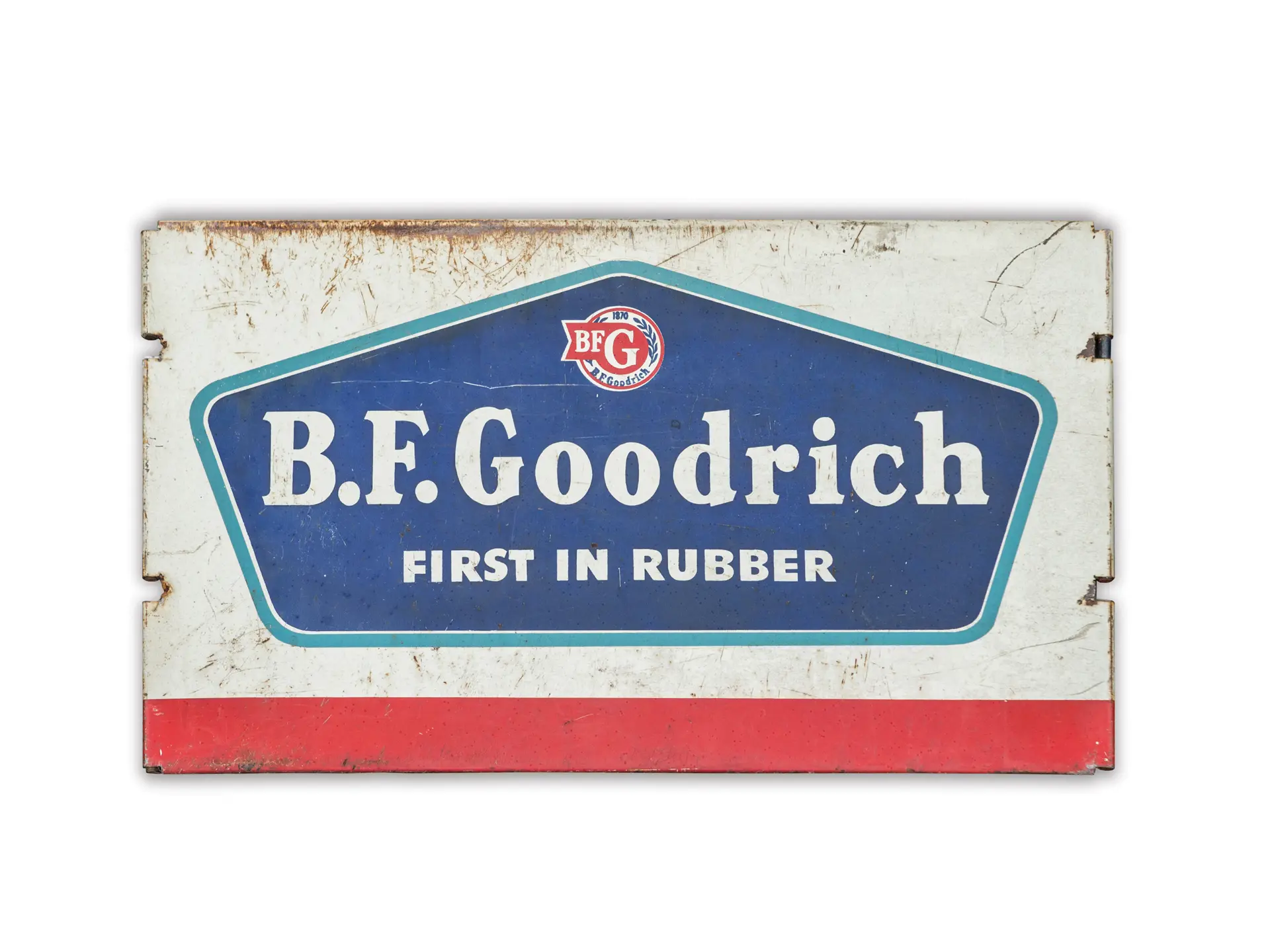 B.F. Goodrich "First In Rubber" Painted Tin Sign | Hershey 2018 | RM ...