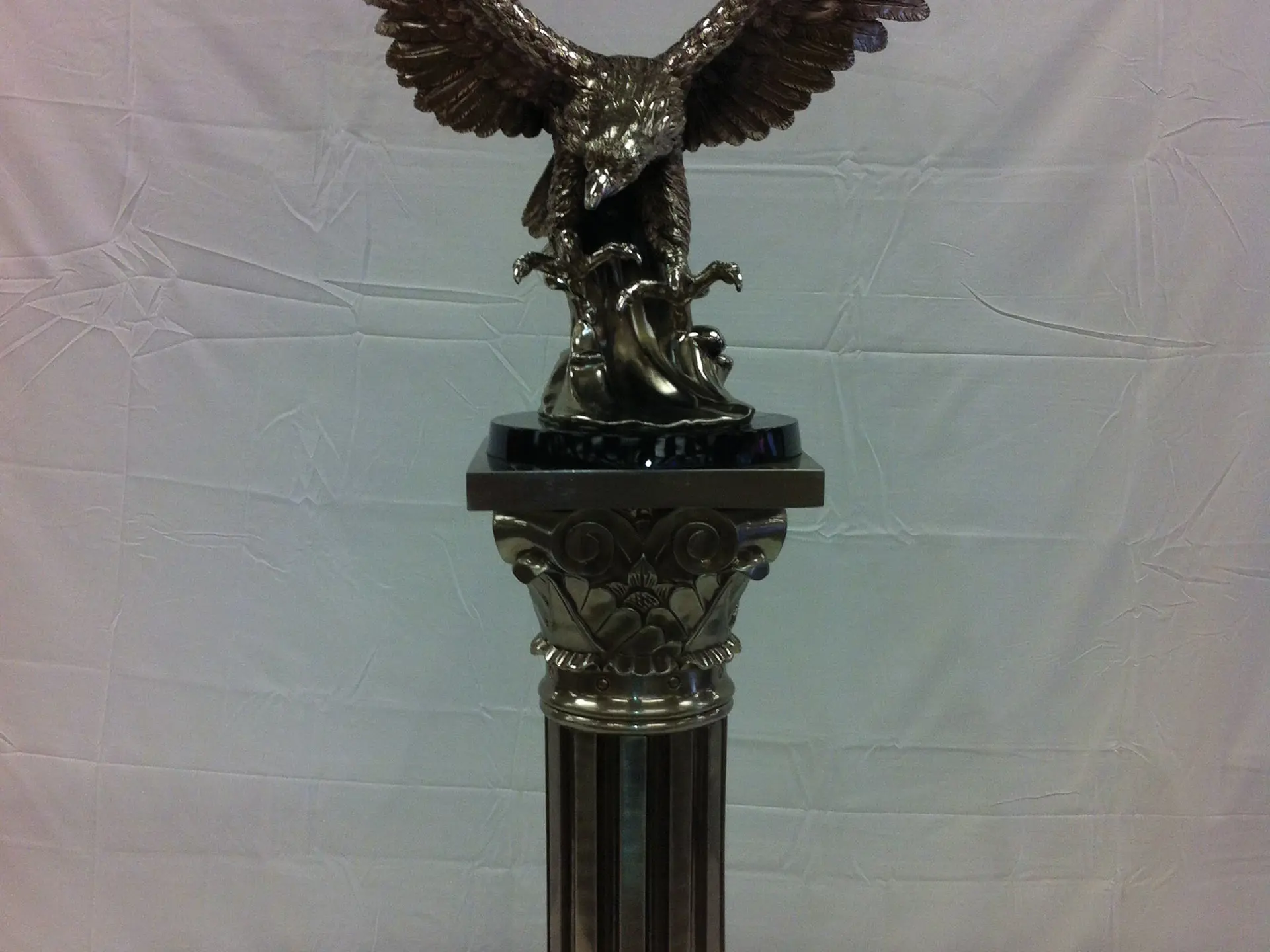 Pewter War Eagle with Matching Pewter Display Column Stand | Auburn ...