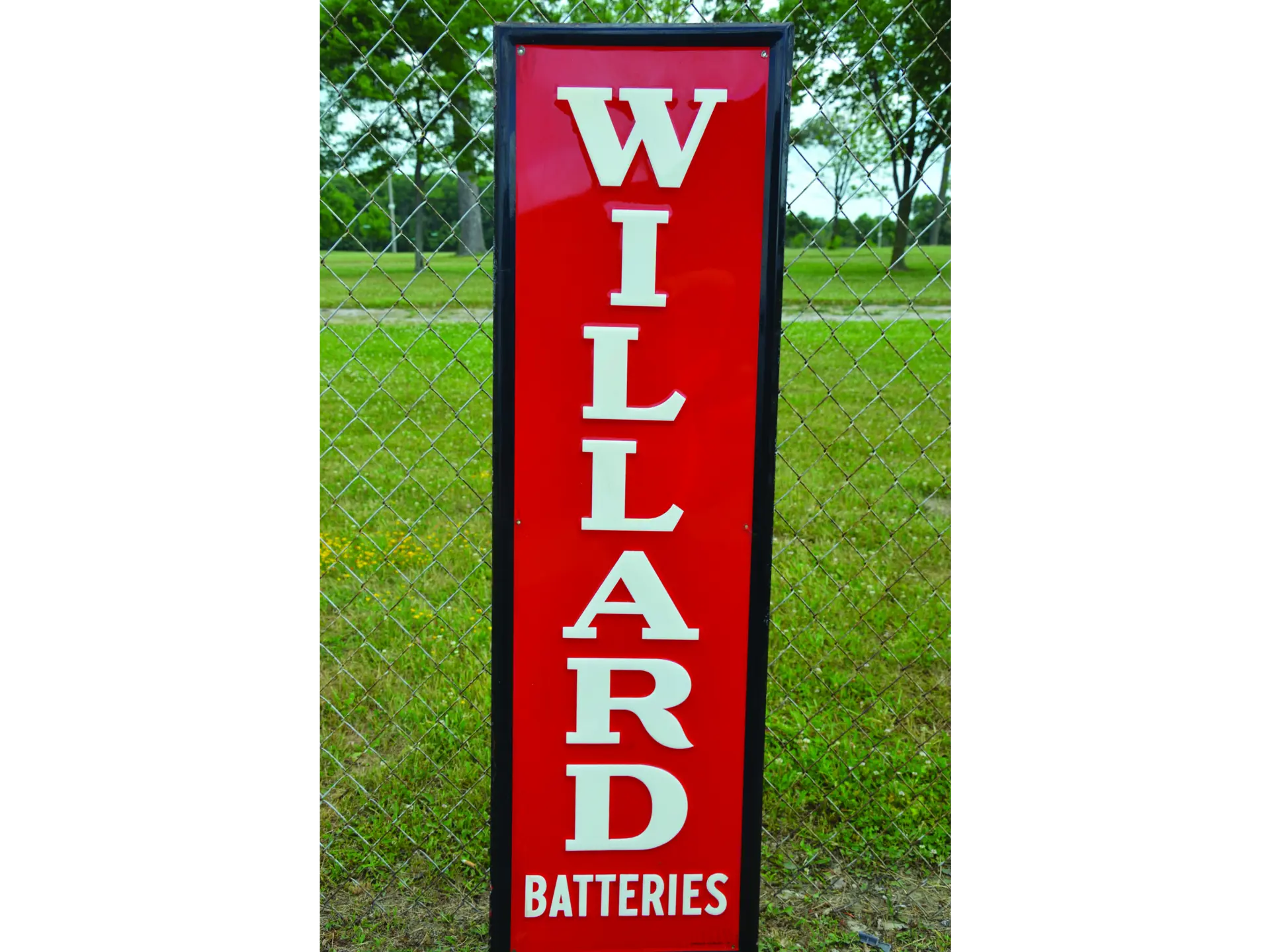 A single-sided, tin painted, Willard battery sign, circa 1949. | Auburn ...