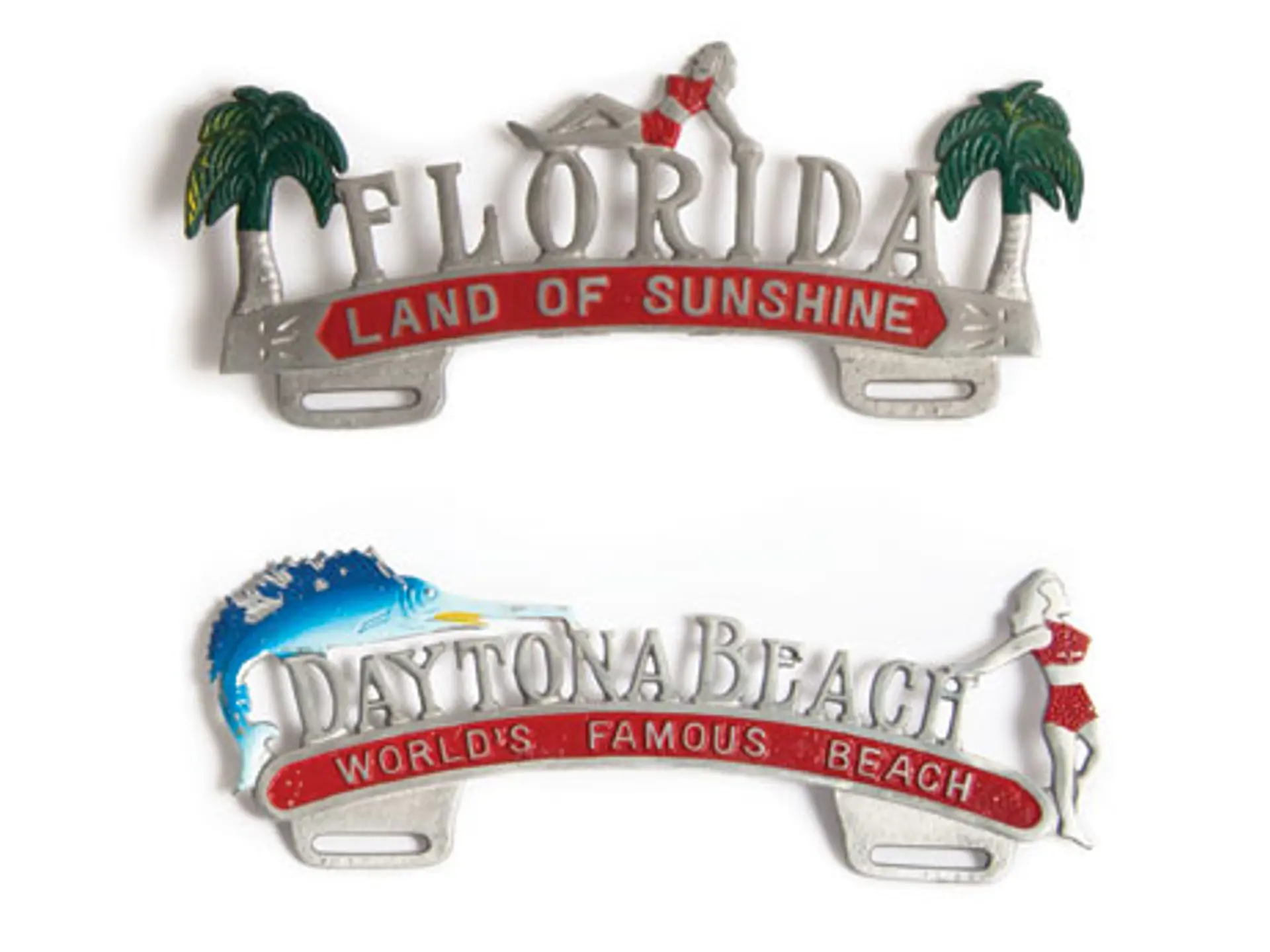 Original "Florida Land of Sunshine" and "Daytona Beach" License Plate ...