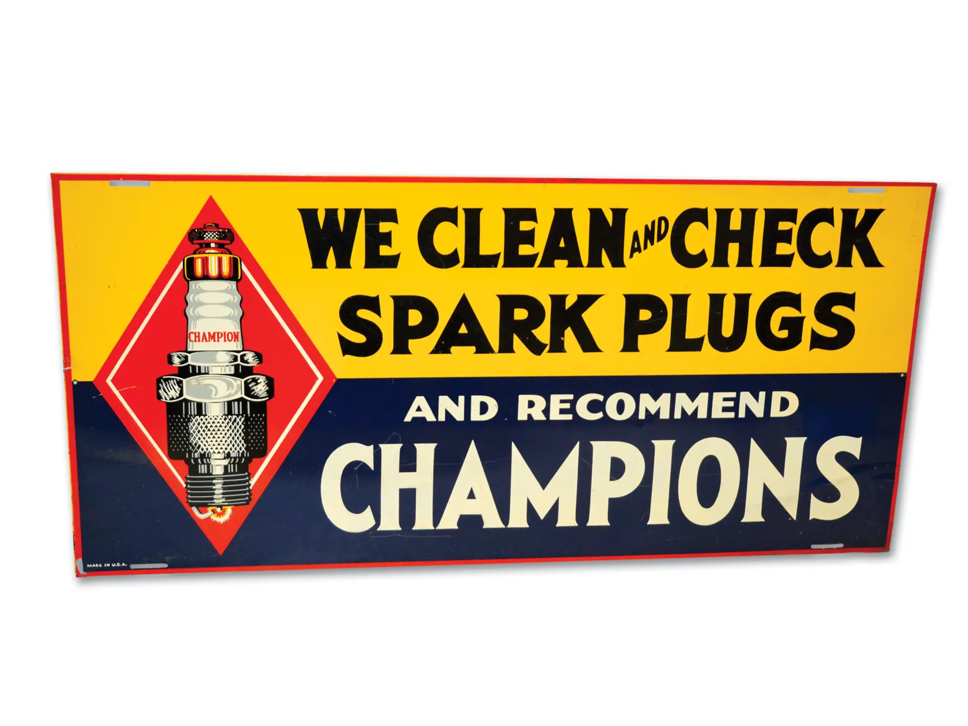 Champion We Clean and Check Spark Plugs Sign | Auburn Spring 2019 | RM ...