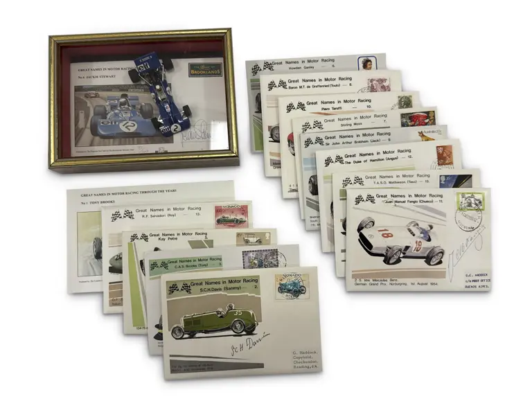Fourteen ‘Great Names in Motor Racing’ Signed Envelopes with Model F1 ...