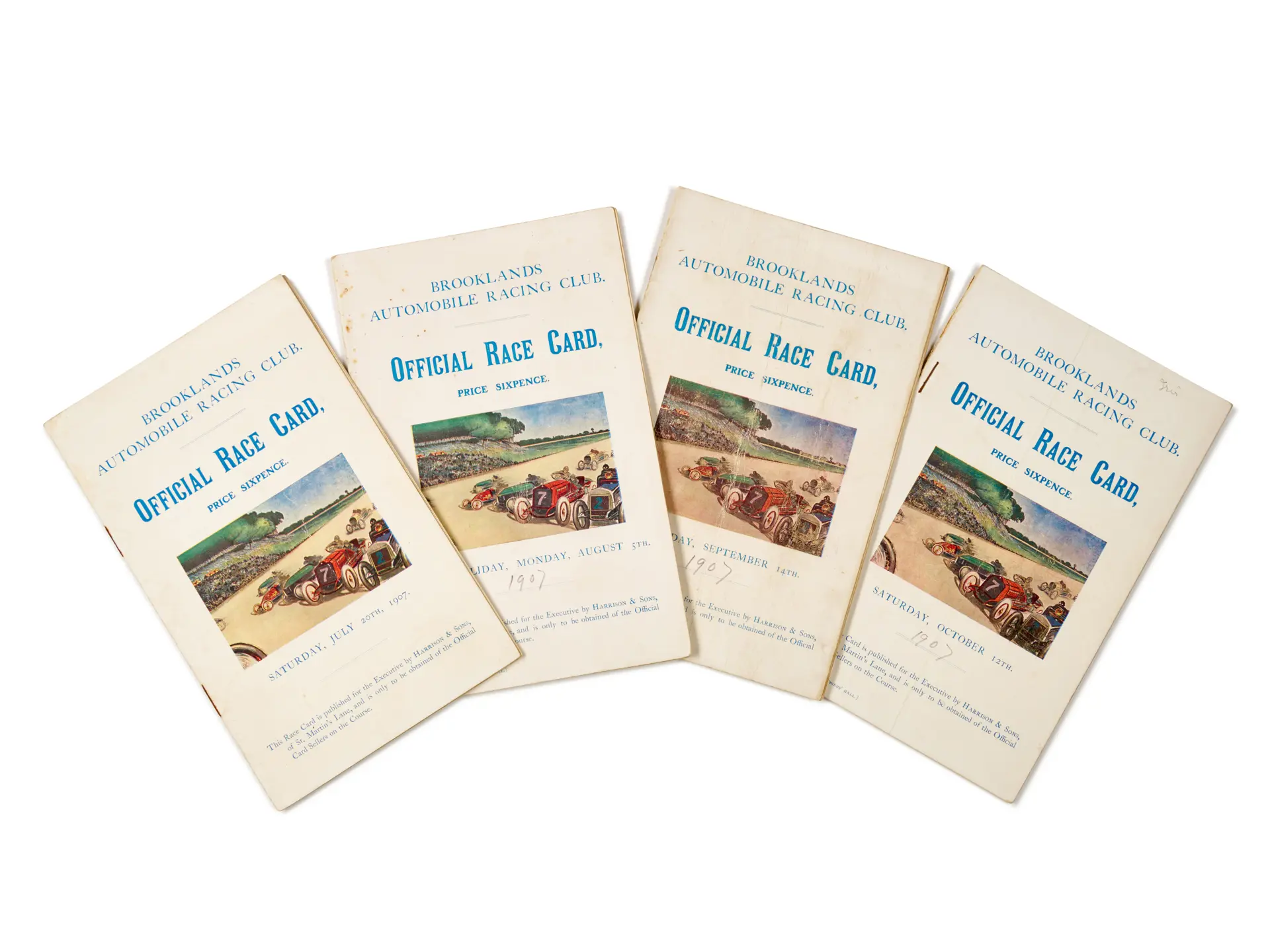 Four Race Cards from Brooklands, 1907 | London 2024 | RM Sotheby's