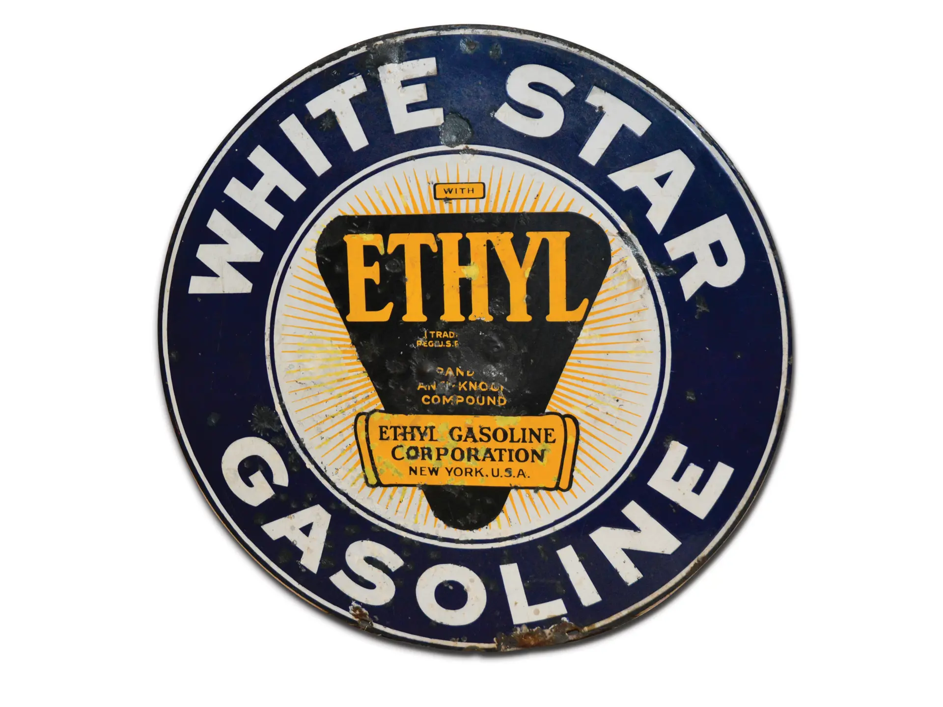 White Star Gasoline Double-Sided Porcelain Sign | Fort Lauderdale 2019 ...
