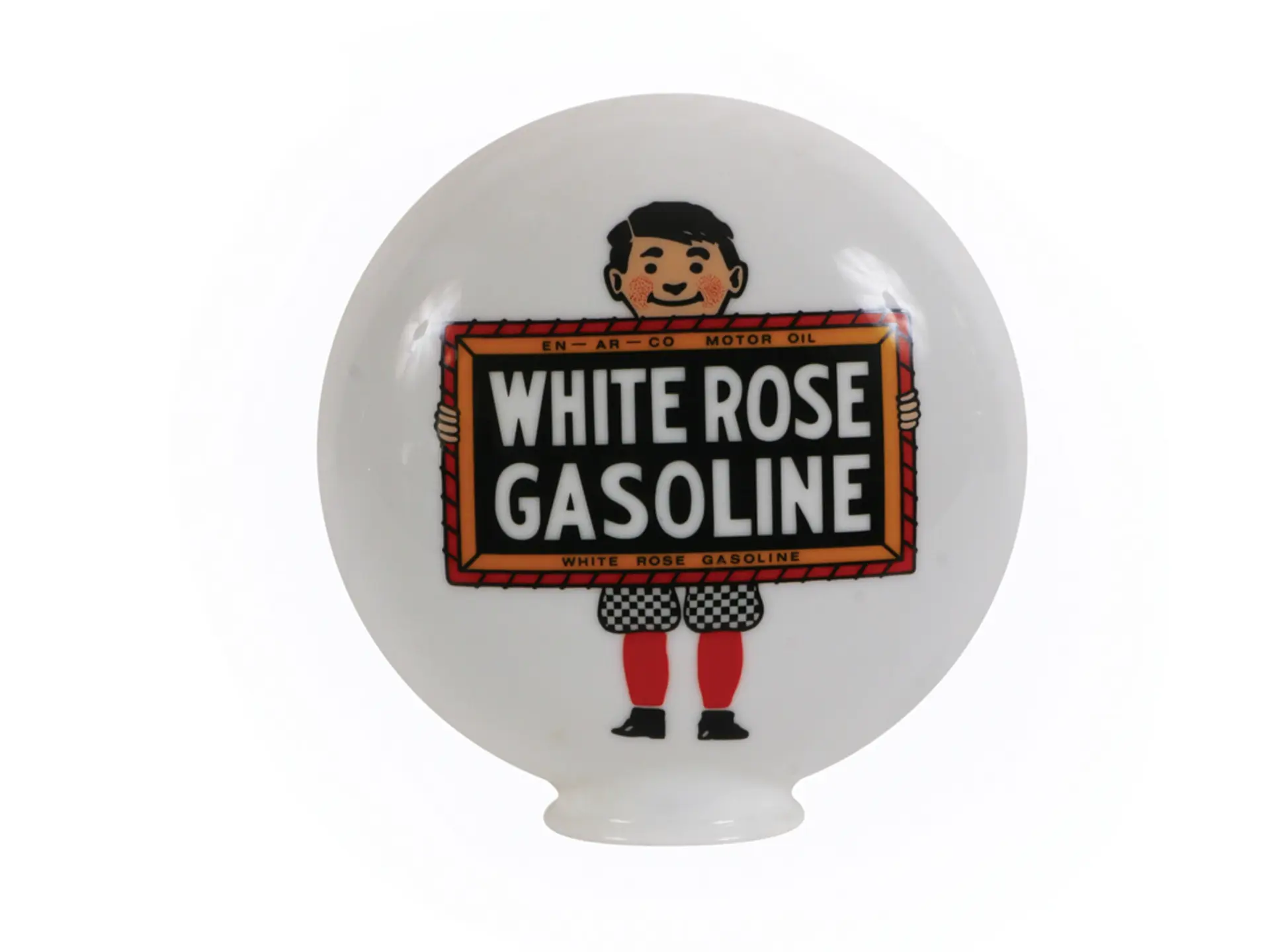 EN-AR-CO WHITE ROSE GAS PUMP GLOBE | Private Collection of Tom ...
