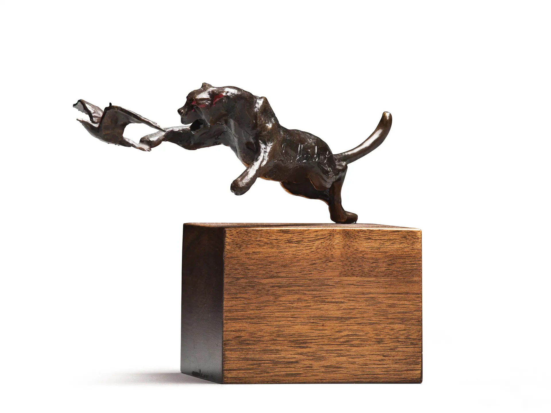 American Patinated Bronze Mountain Lion and Eagle Group | The Milhous ...