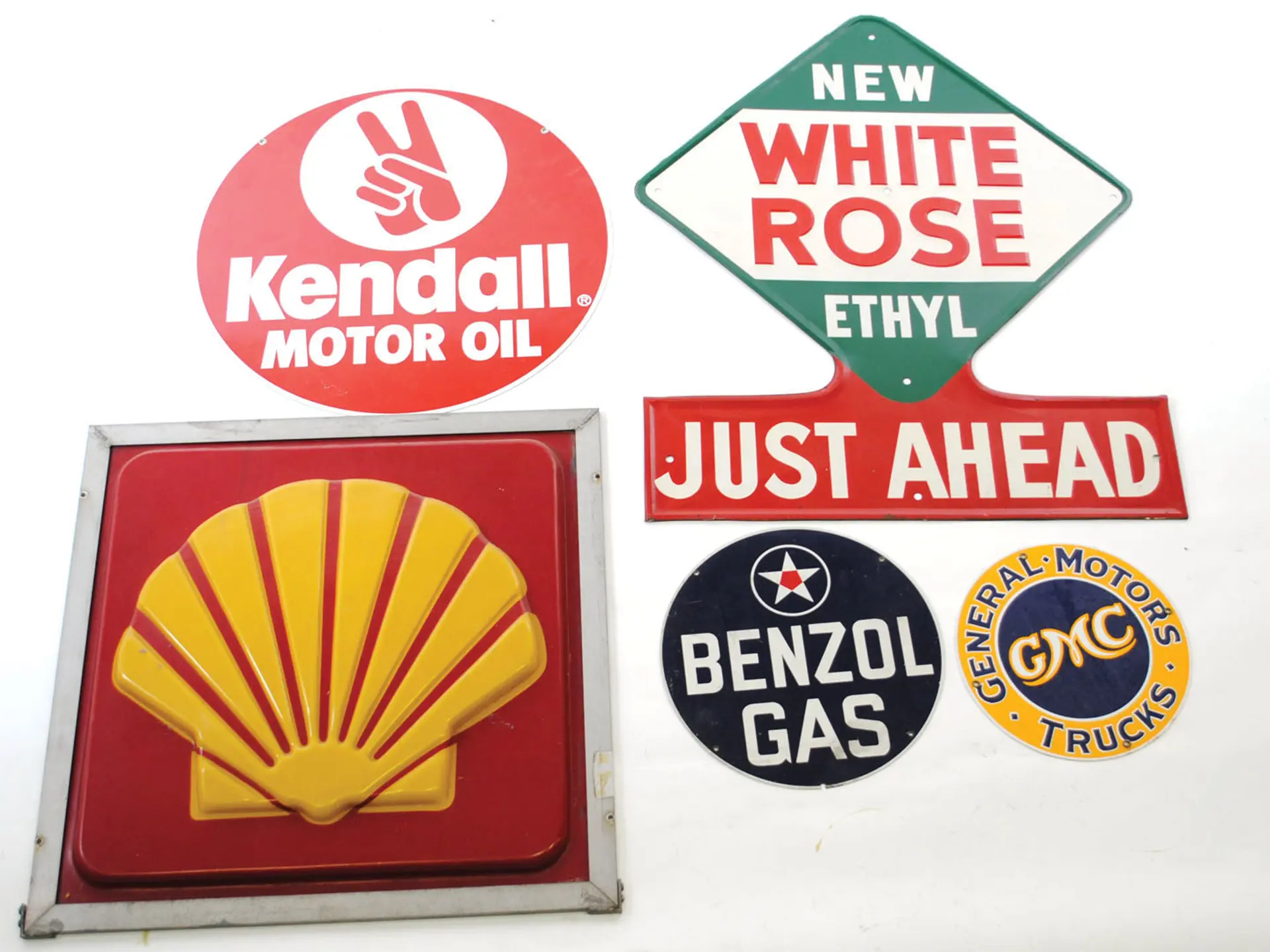 A comprised lot of service station advertising signs | Auburn Spring ...