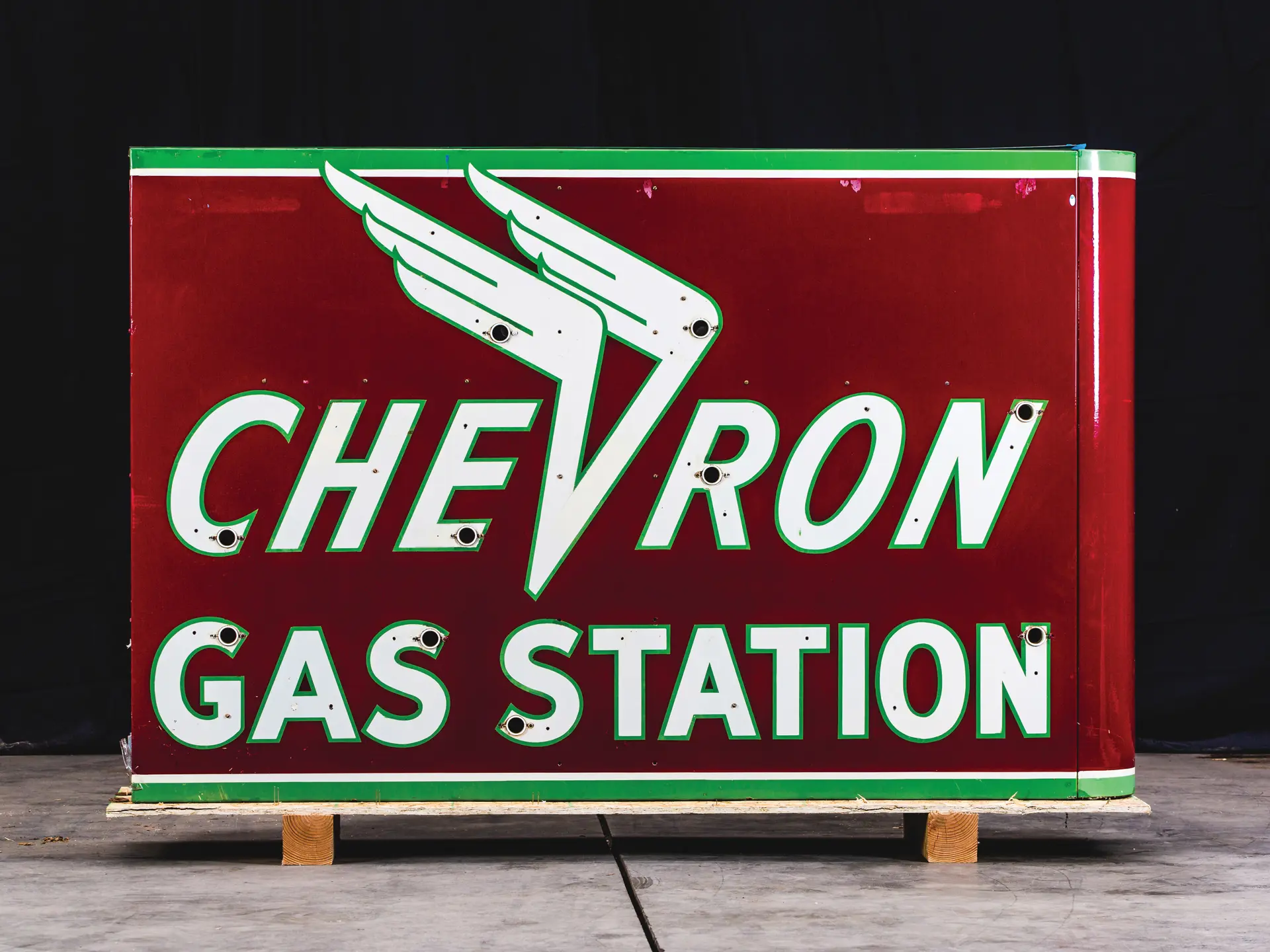 Chevron Gas Station Neon Signs Mounted Back-To-Back | Auburn Spring ...