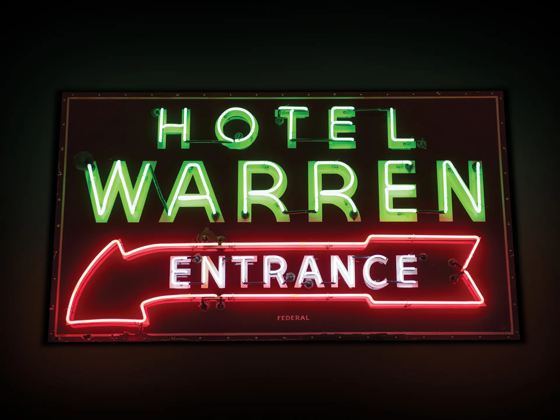 Warren Hotel Entrance Flashing Neon Sign | The Dingman Collection | RM ...