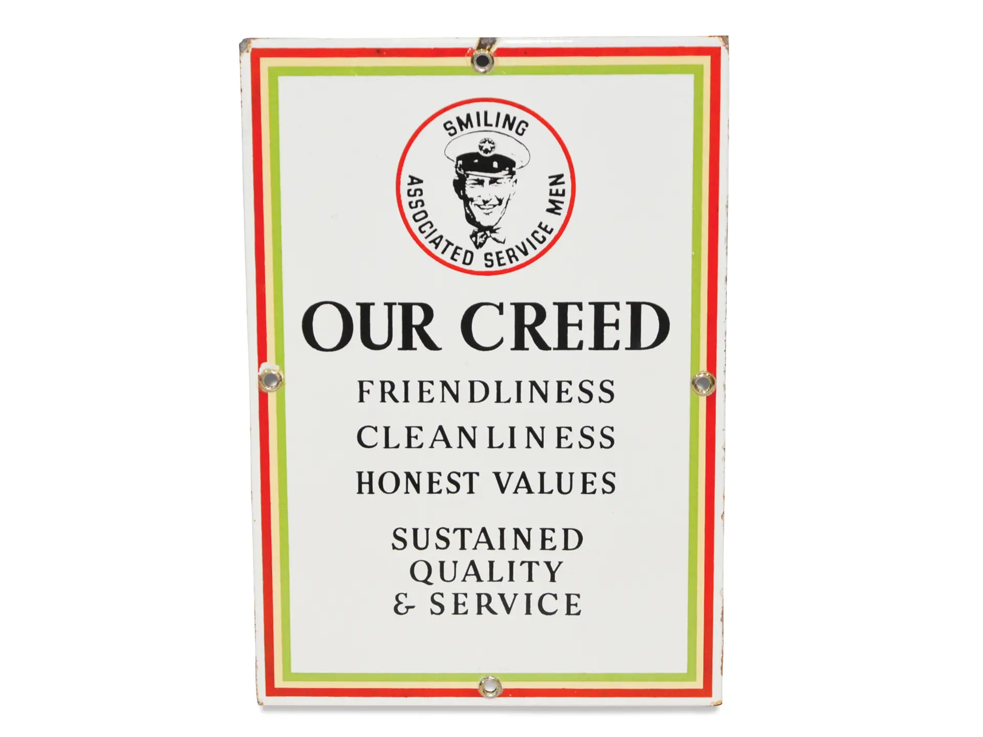 Associated Service Men "Our Creed" Sign | Auburn Spring 2019 | RM Sotheby's